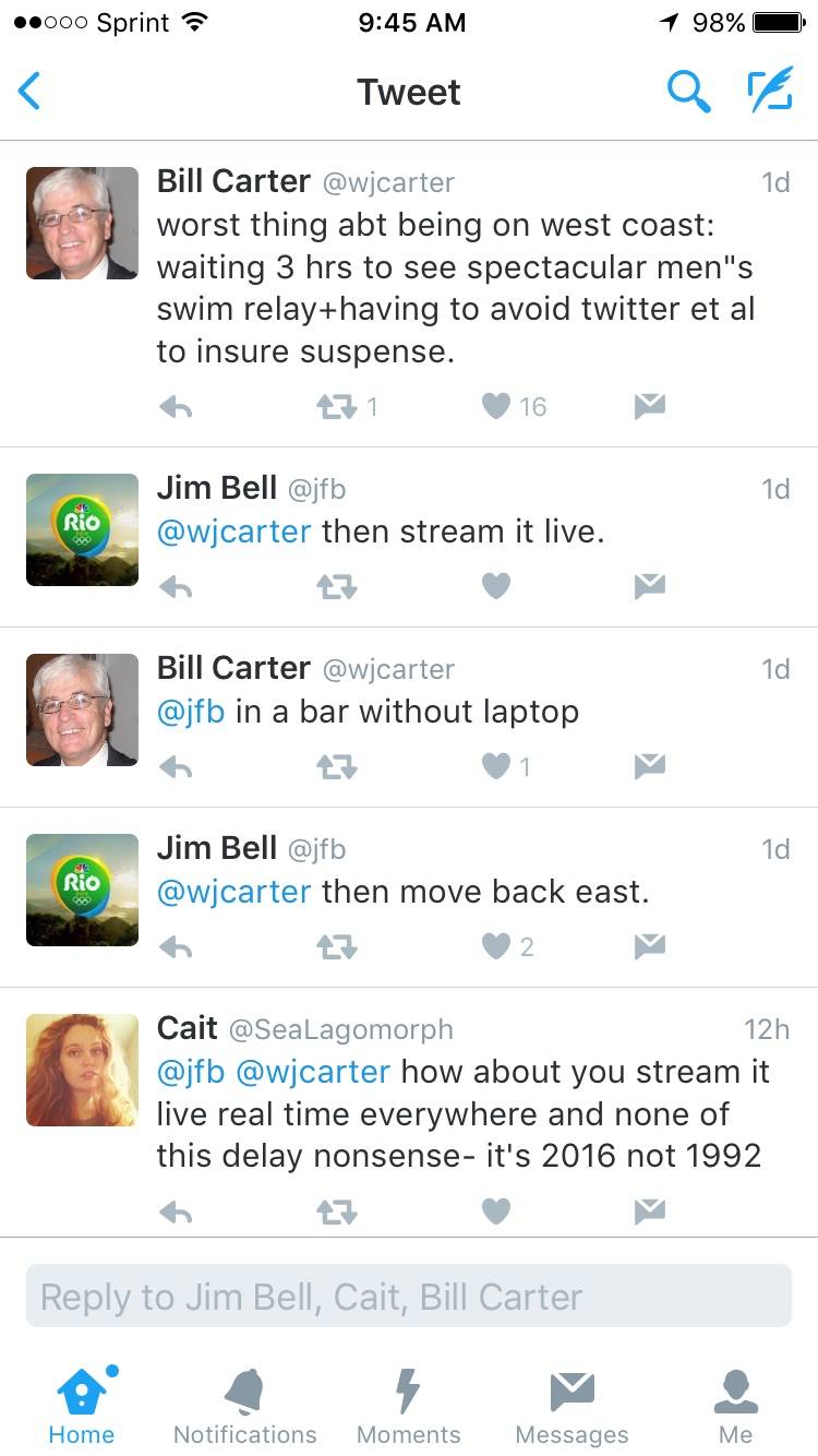 Deluded NBC Olympics Executive Producer Jim Bell | Scrolller