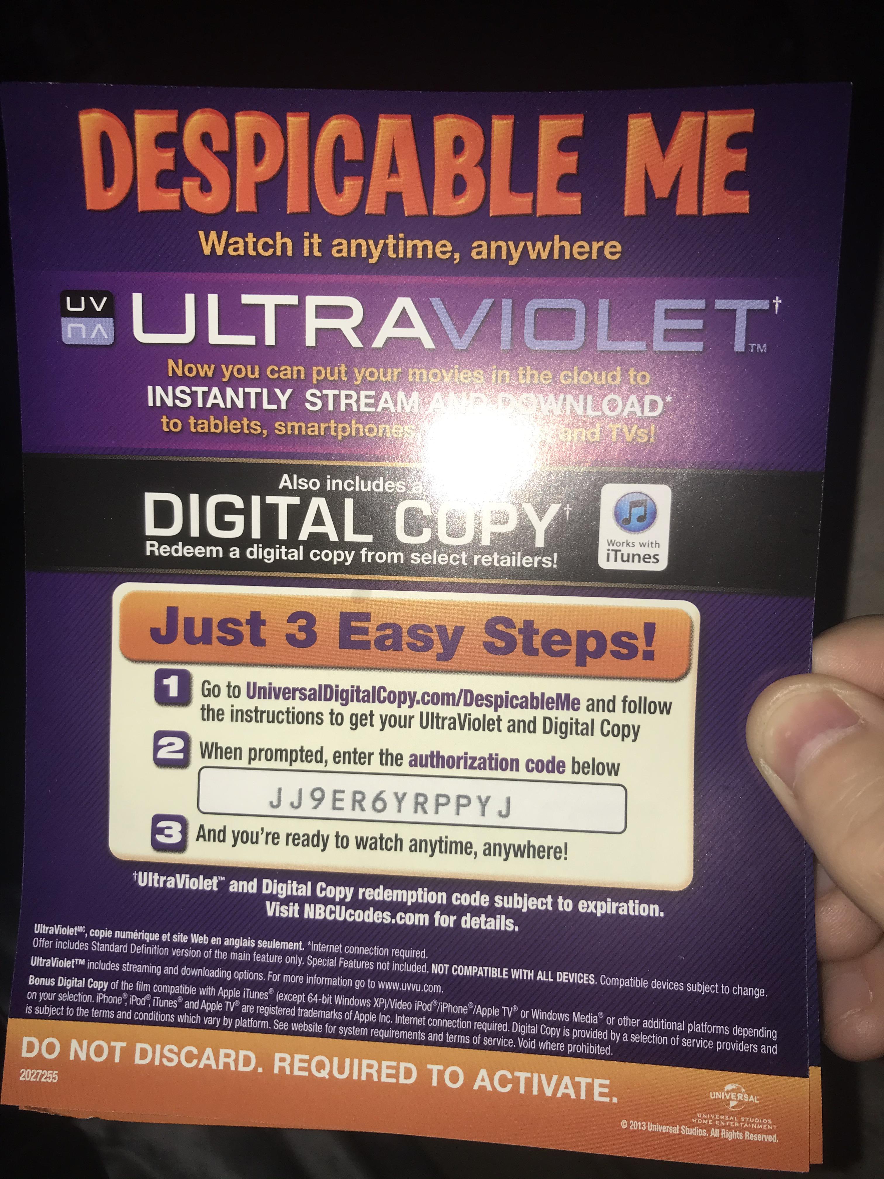 Despicable Me Digital Code! | Scrolller