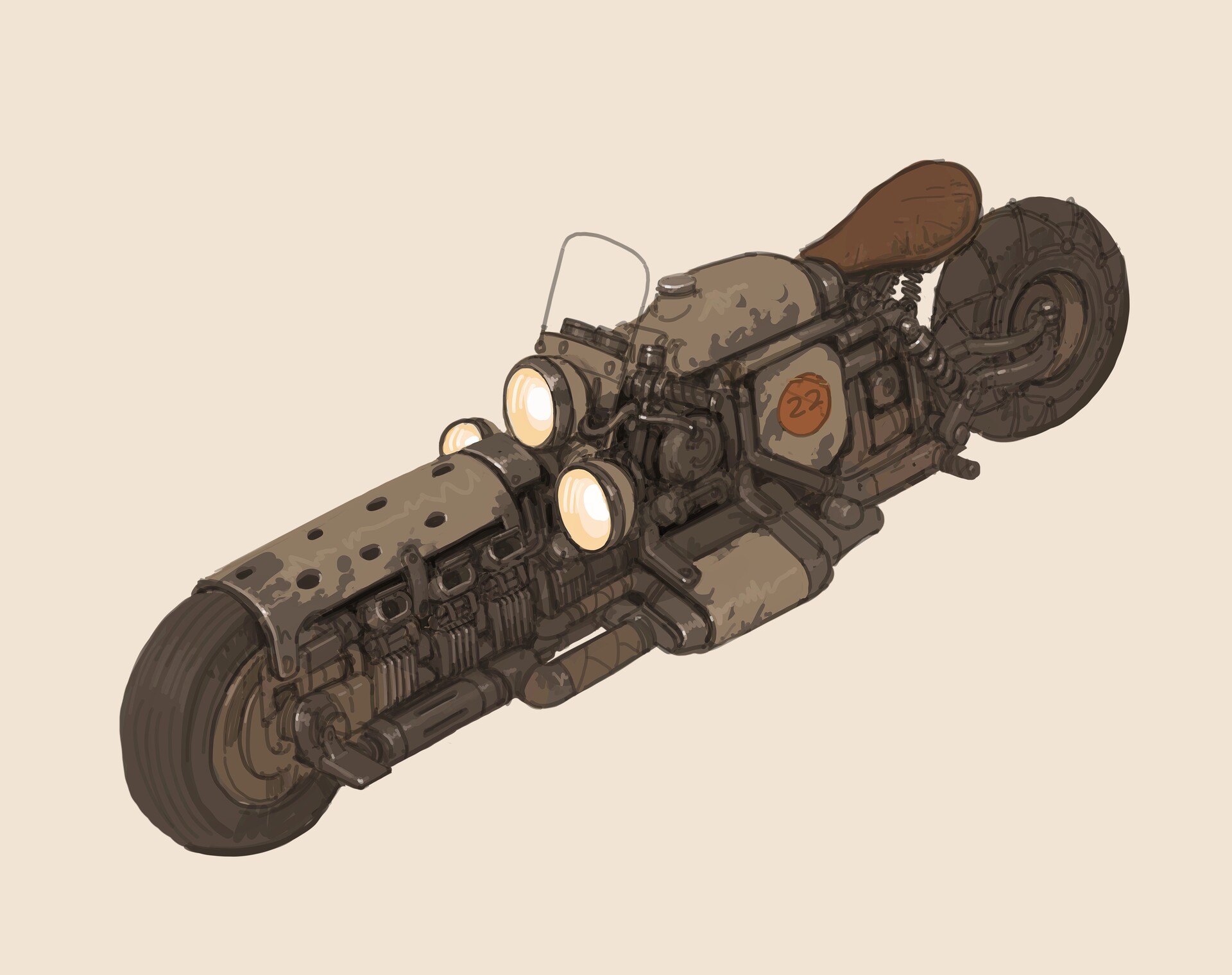 Dieselpunk Motorcycle by Julian Holm | Scrolller