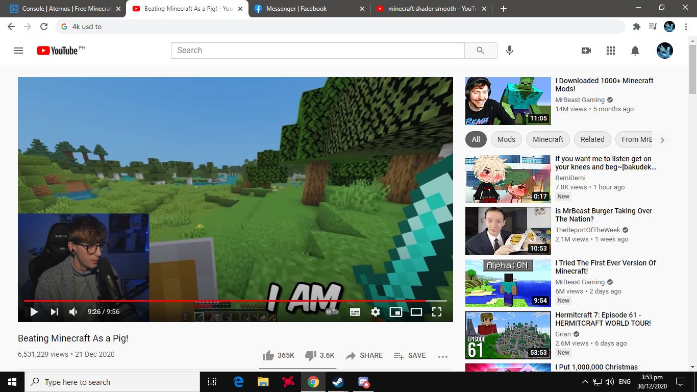 Does anybody know what shaderpack/mods he's using? Appreciate the answers! | Scrolller