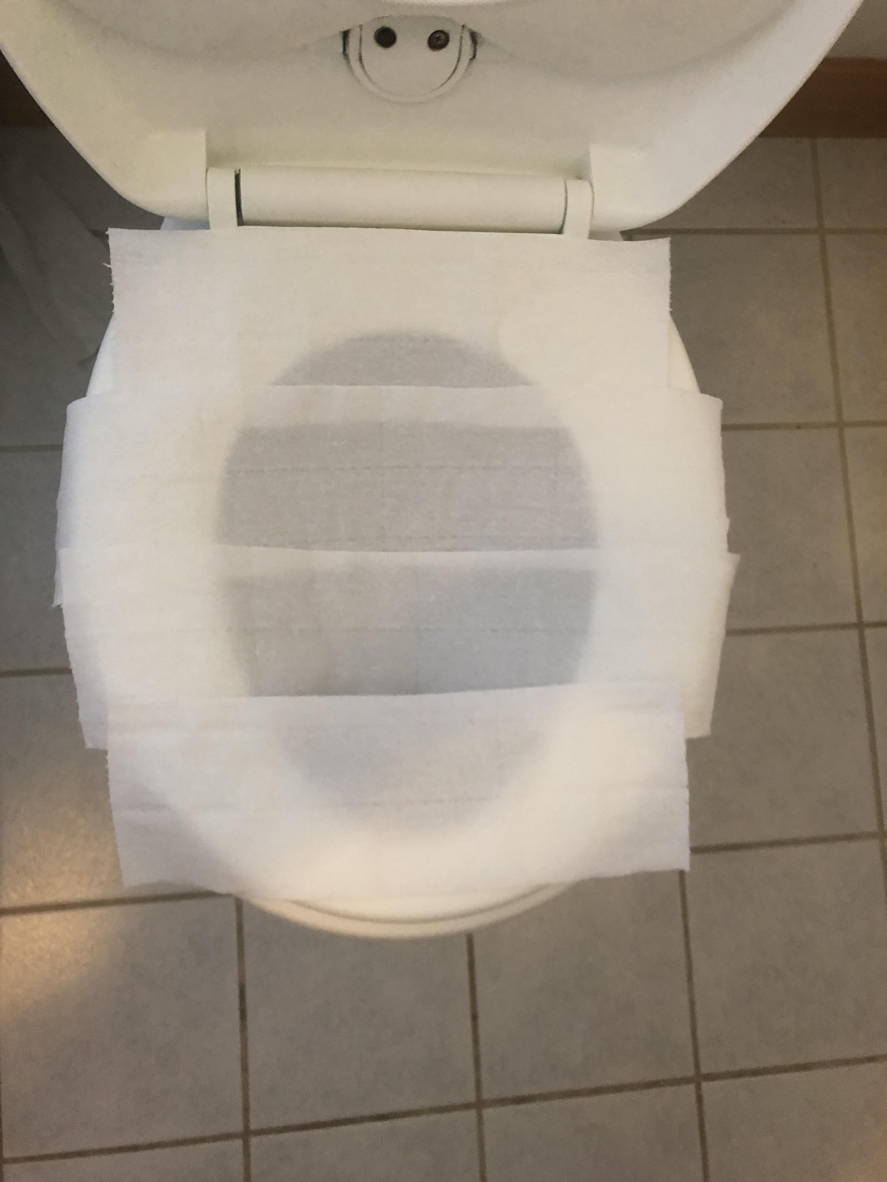 Does anyone cover the toilet like this to see what their poop looks like? My brother does this ...