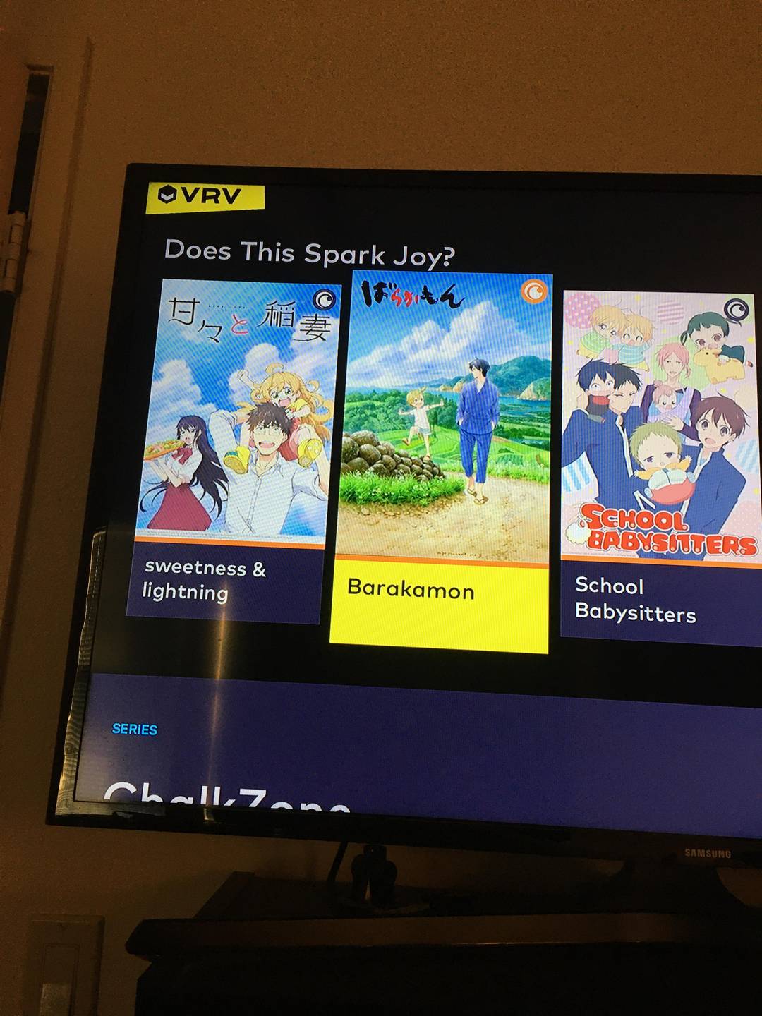 Does this spark Joy? It would if Barakamon was actually there and not on Funimation | Scrolller