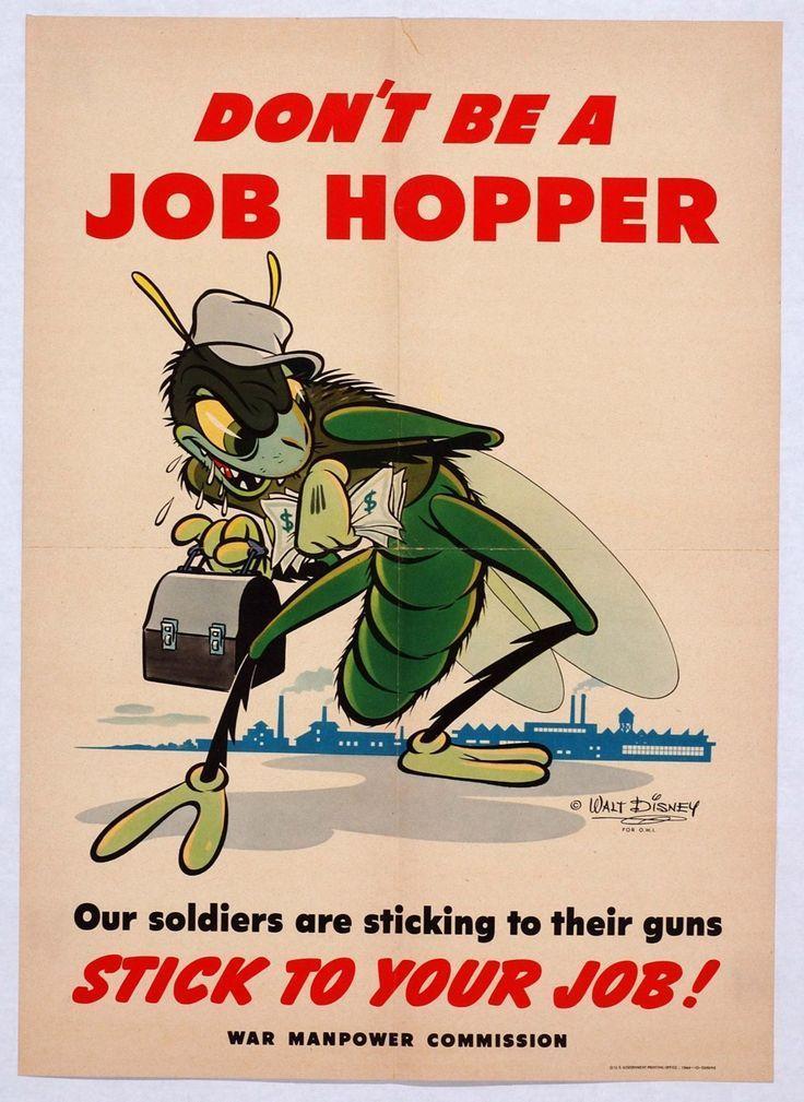 "Don't Be a Job Hopper" - Created by Walt Disney Company for US Government, 1944 | Scrolller