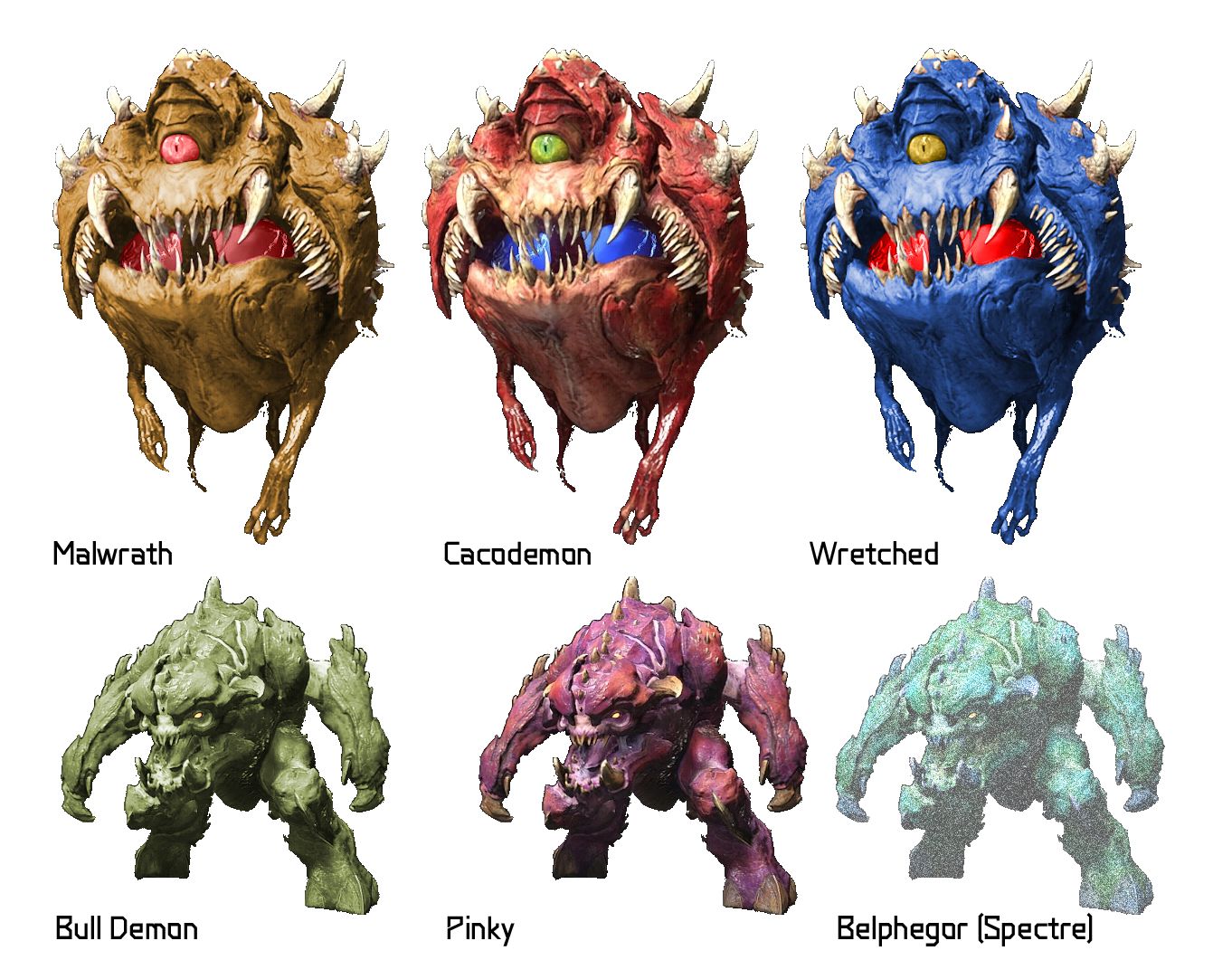 Doom RPG monster variants in Eternal's art style | Scrolller