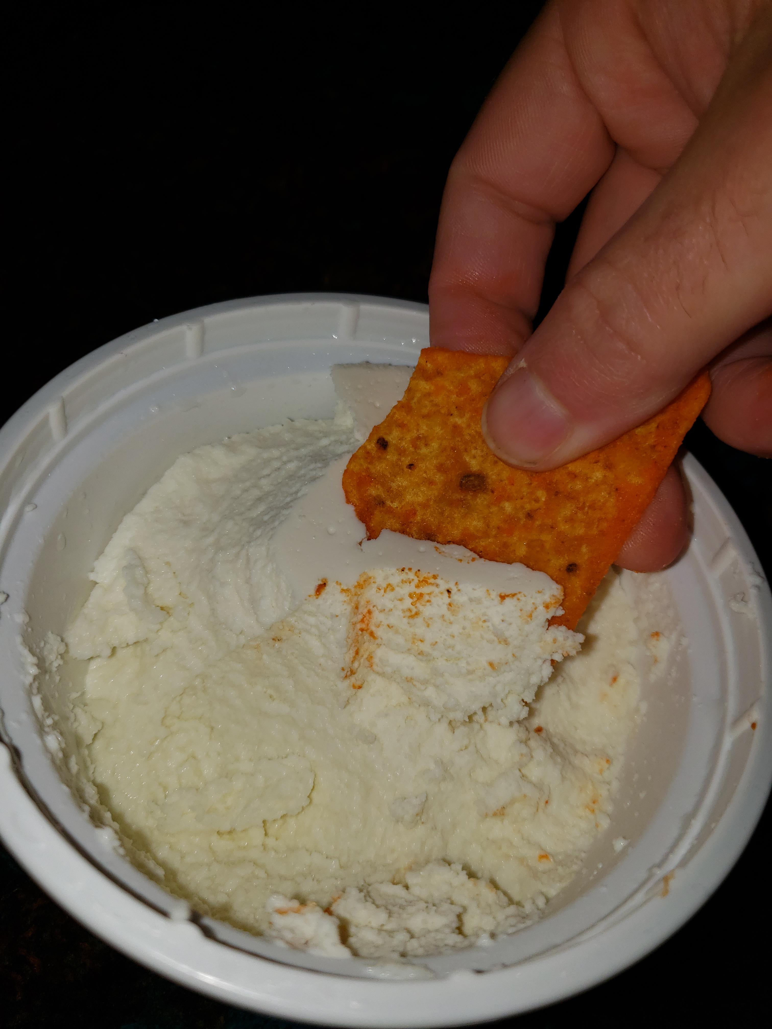 Doritos dipped in ricotta cheese. | Scrolller