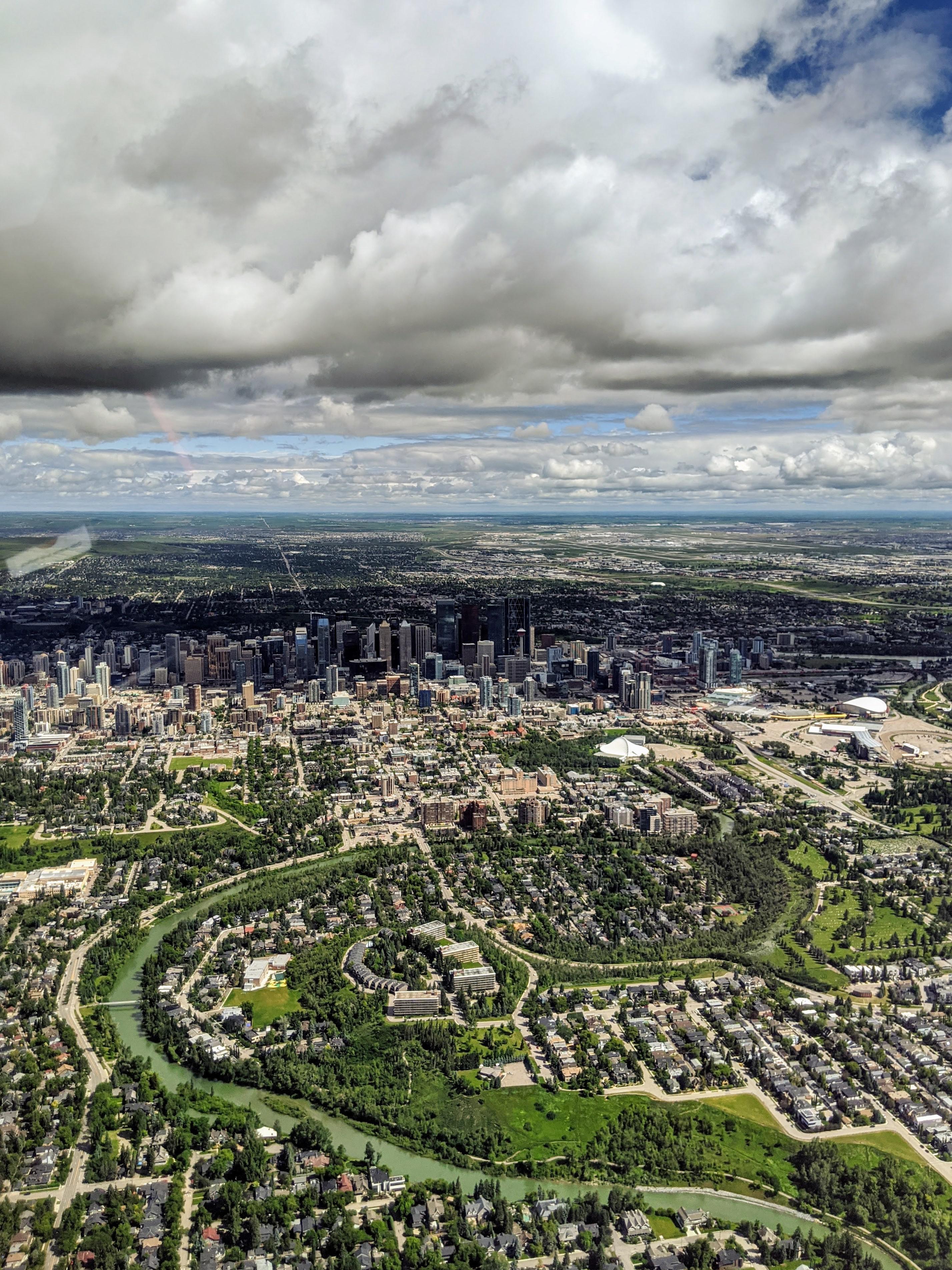 Downtown Calgary from the Air on Canada Day | Scrolller