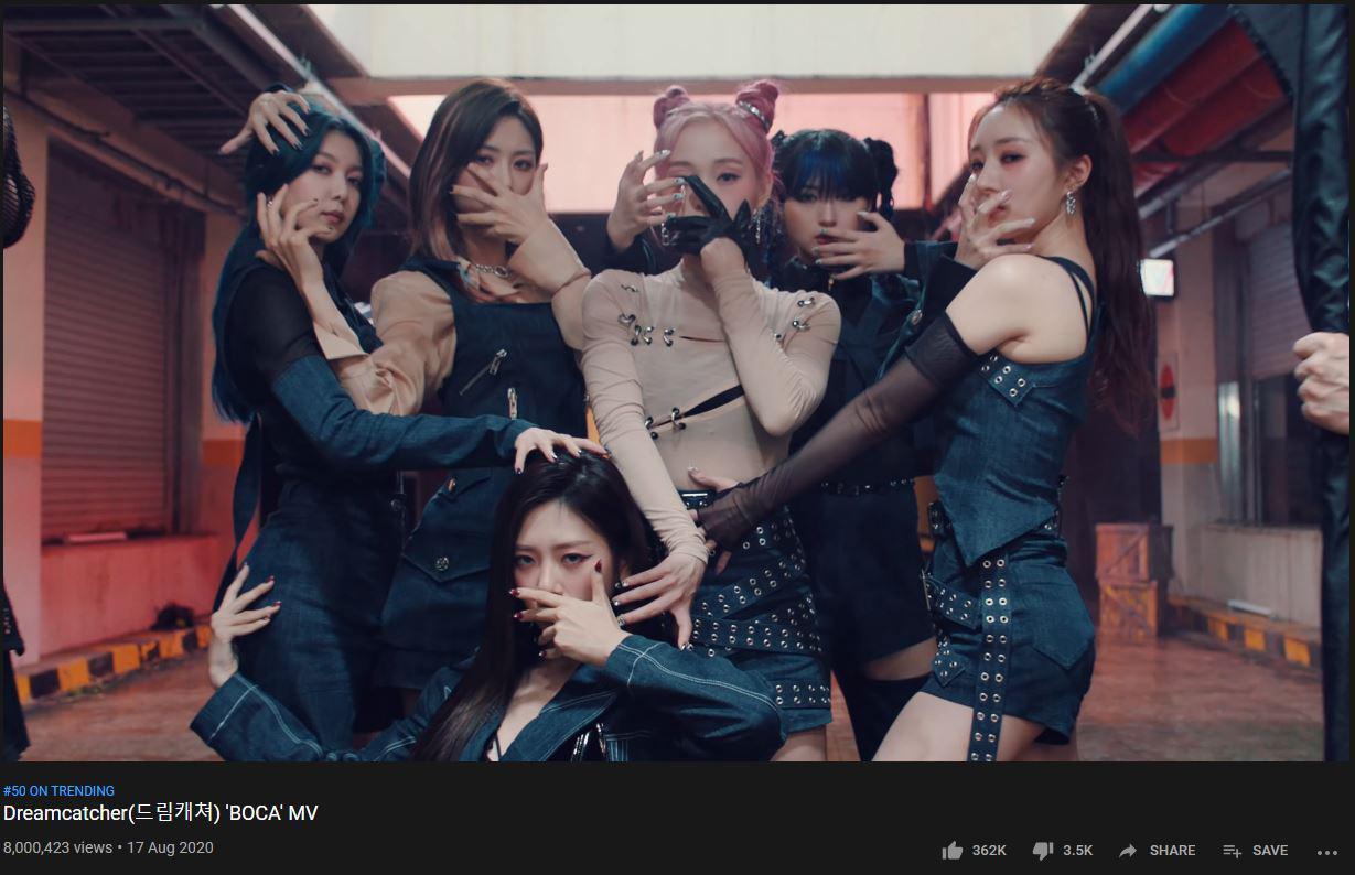 Dreamcatcher's 'BOCA' MV has surpassed 8 million views on the Dreamcatcher Official Youtube ...