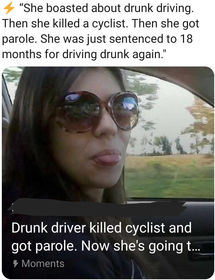 Drunk driving while being on parole for killing someone while drunk driving. | Scrolller