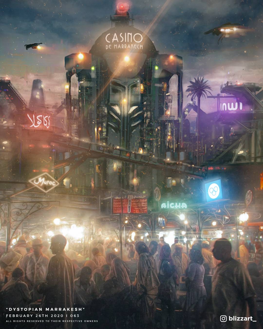 Dystopian Marrakesh, cyberpunk art by me (@blizzart_ on IG) | Scrolller