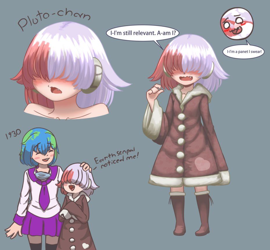 Earth-chan and Pluto-chan | Scrolller