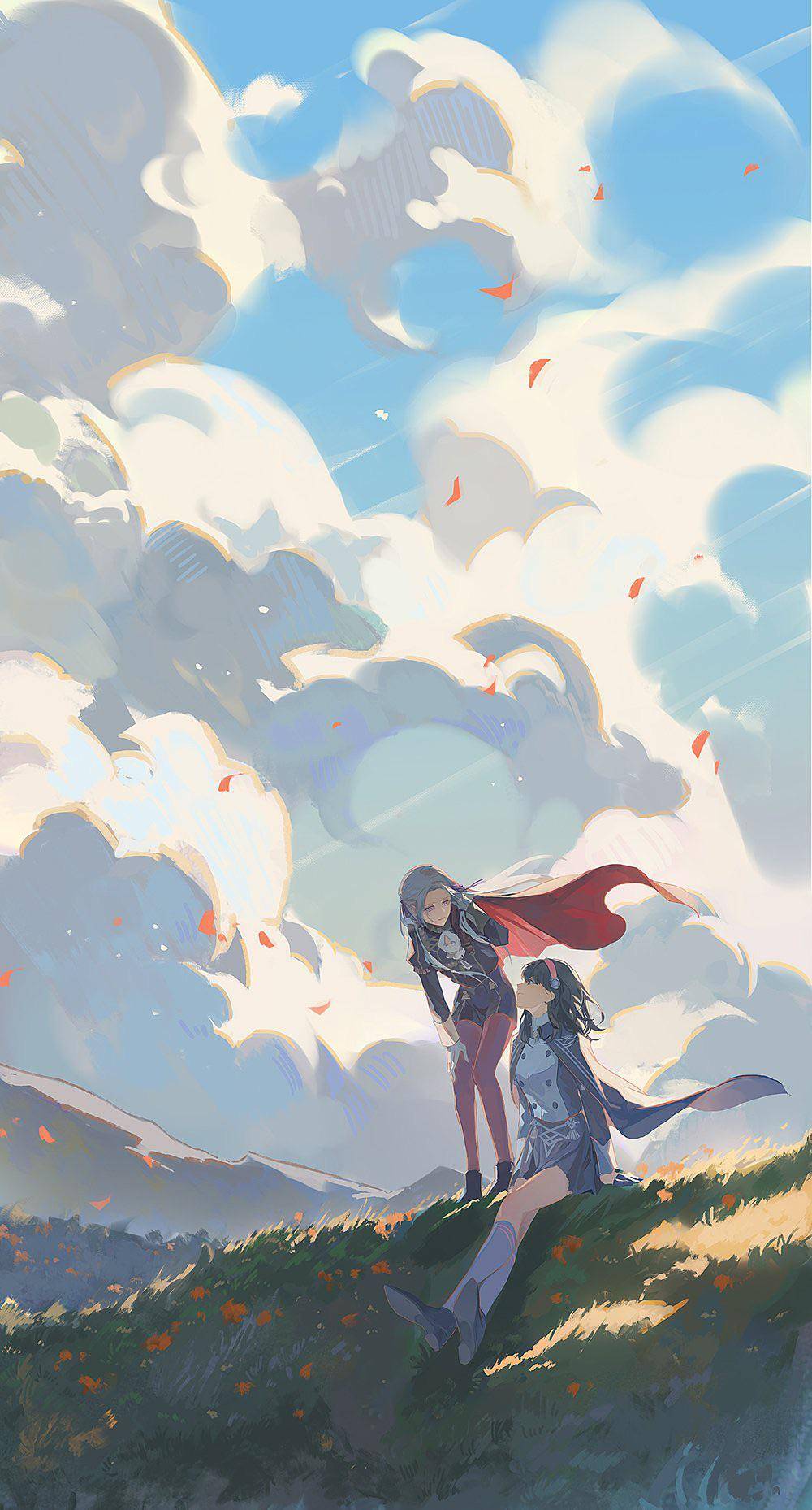 Edelgard and Byleth enjoying the breeze | Scrolller