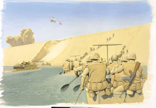 Egyptian Assault Crossing of the Suez Canal, 6 October 1973, by Kevin Lyles [1500 x 1044 ...