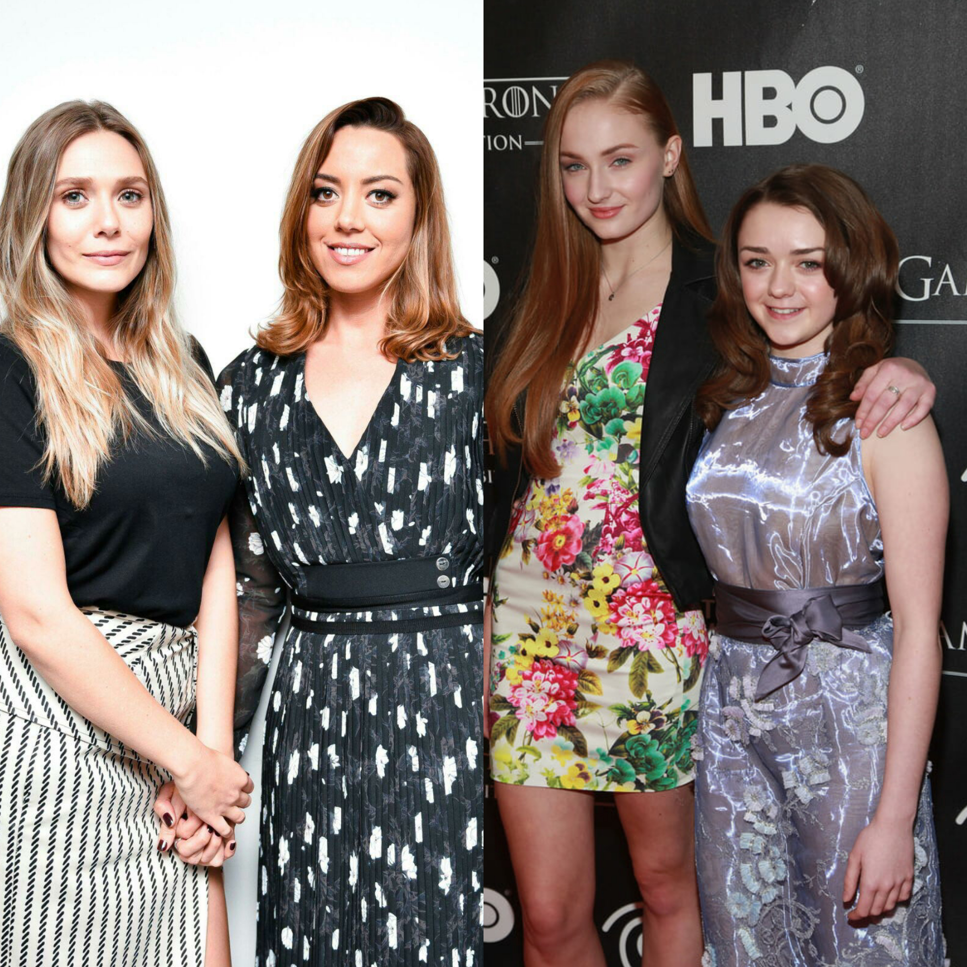 Elizabeth Olsen & Aubrey Plaza, Sophie Turner & Maisie Williams... With which couple you want ...