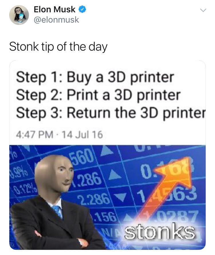 Elon knows the stonks | Scrolller