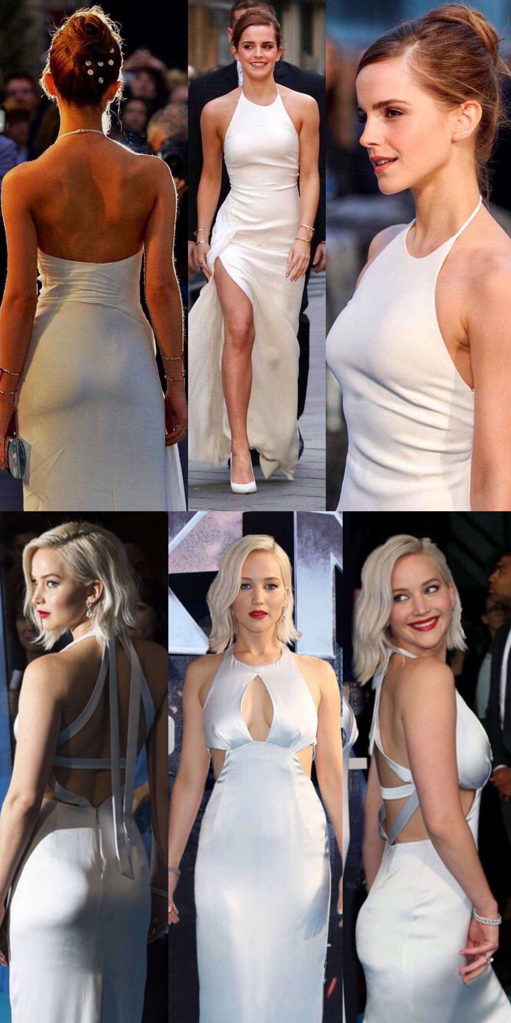 White Dress Comparison: Emma Watson or Jennifer Lawrence | Scrolller