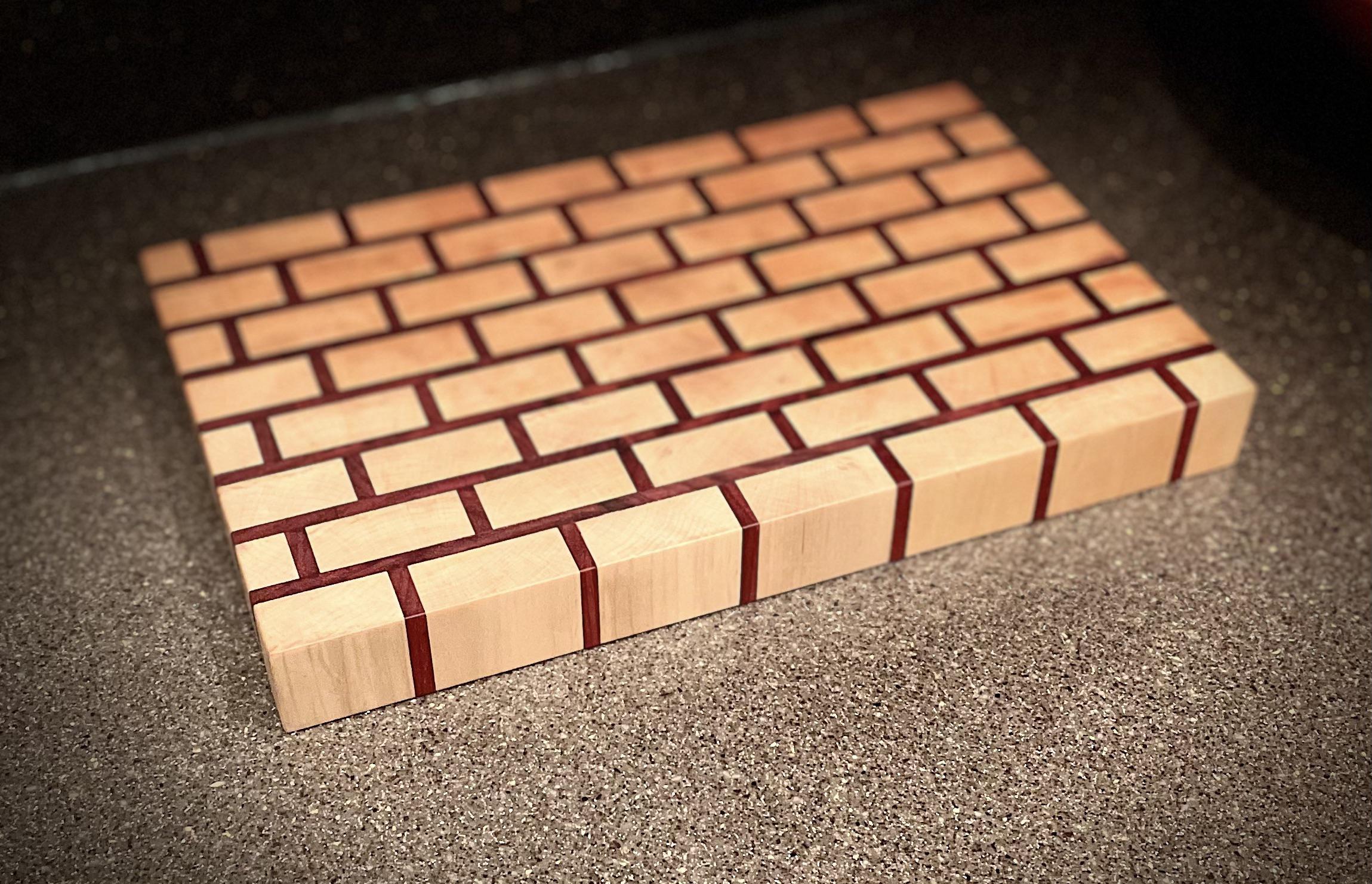 End grain brick cutting board. | Scrolller