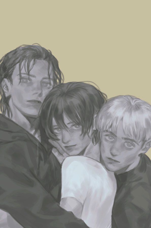 Eren, Mikasa and Armin - Art by @u__m__1 | Scrolller