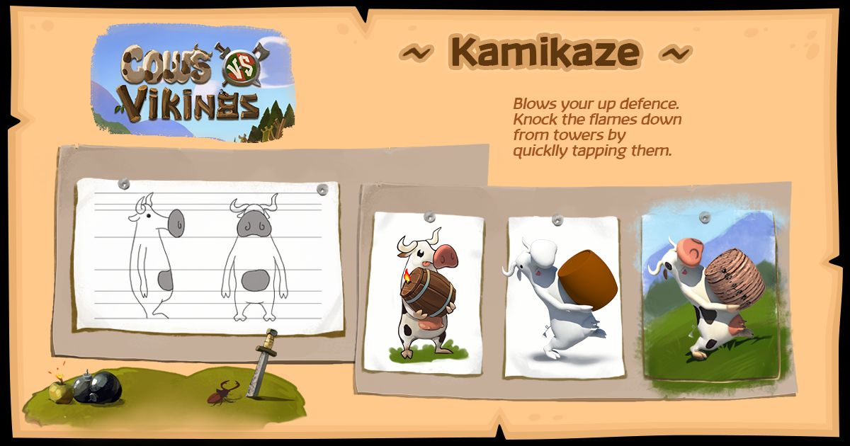 Evolution of Kamikaze Cow | Scrolller