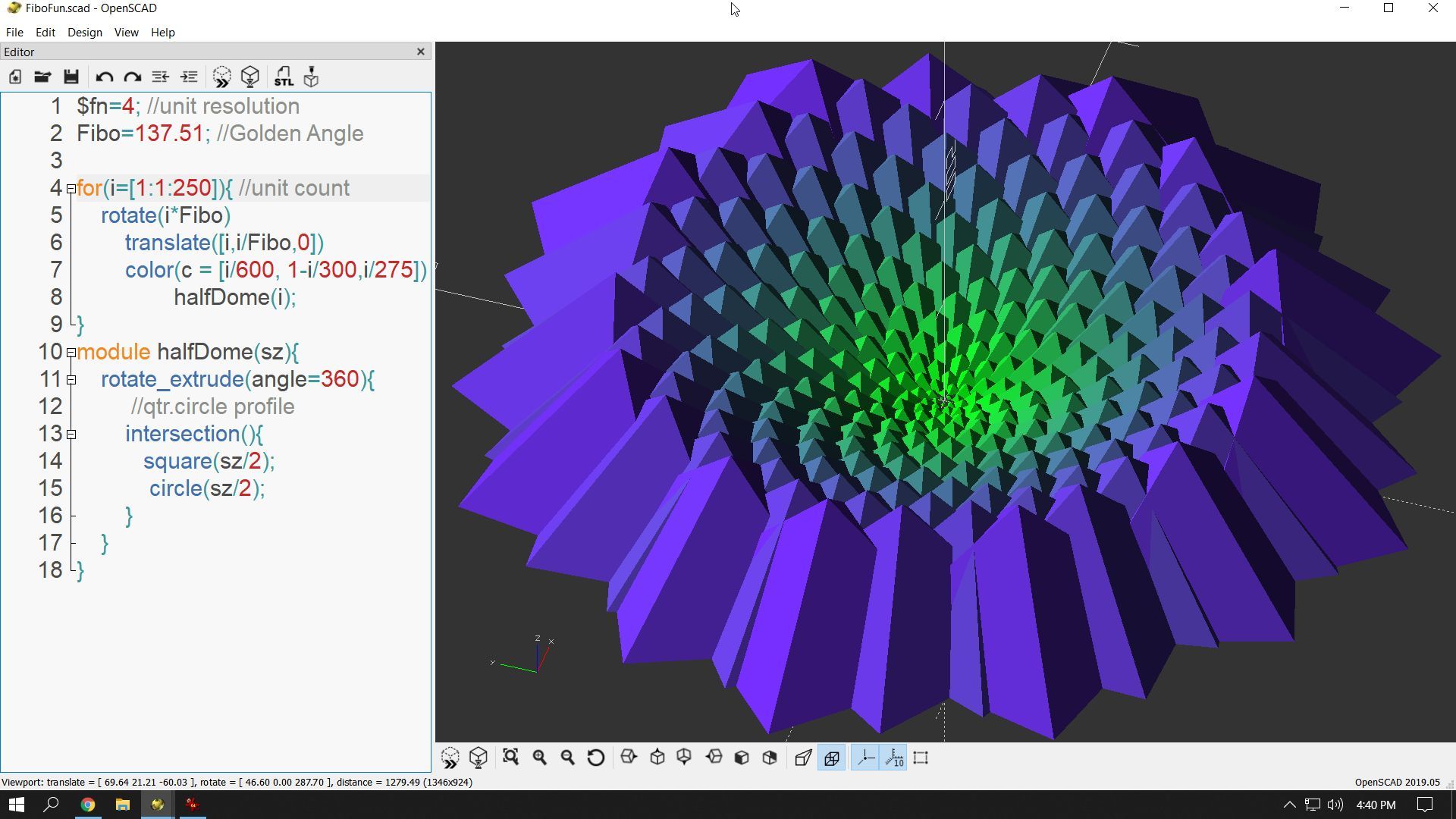 Experimenting with color and Golden angle [CIC] | Scrolller