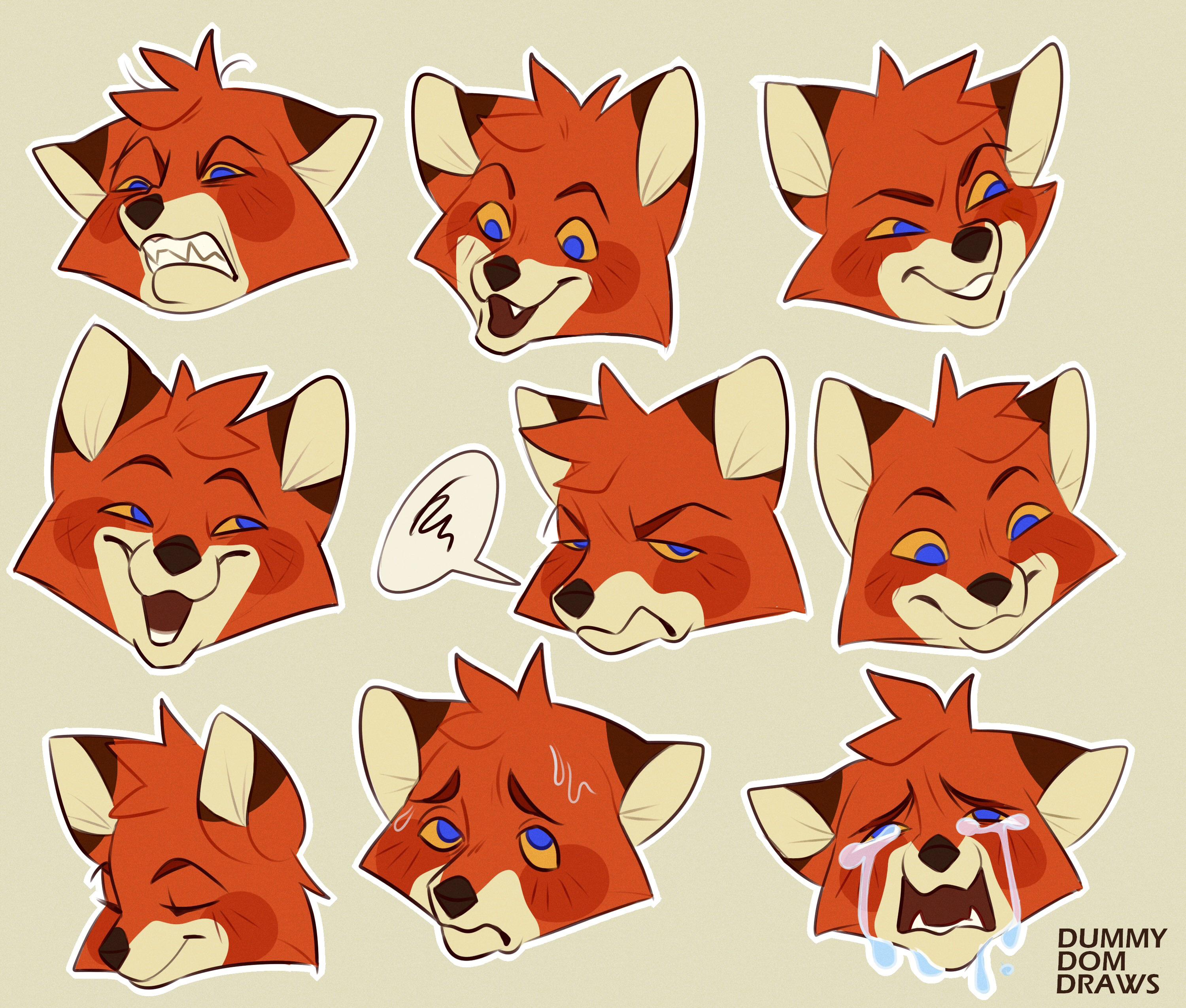Expression sheet for my character Champ! 🦊 | Scrolller