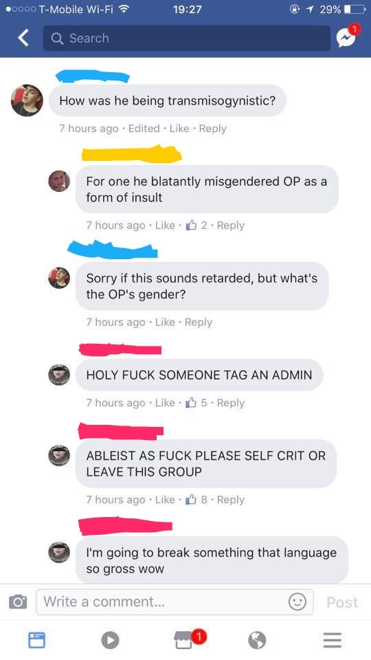 Extreme Triggering in a Facebook Group. | Scrolller