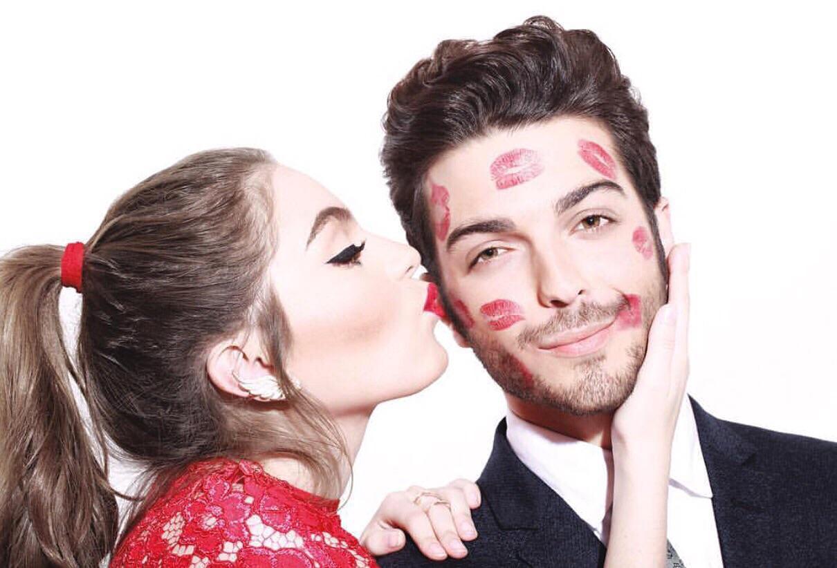 Face covered in red kisses | Scrolller