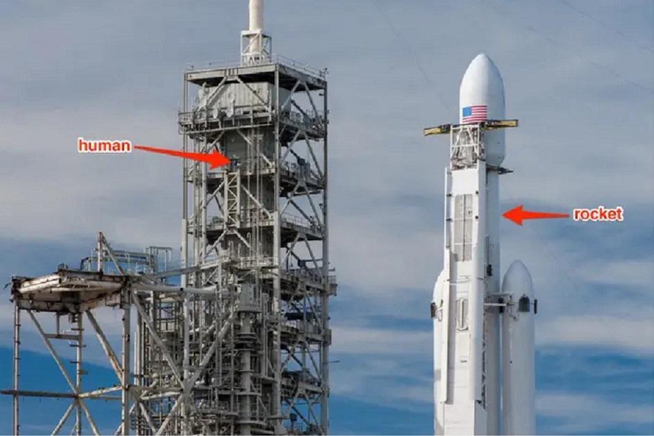 Falcon 9, human for scale | Scrolller