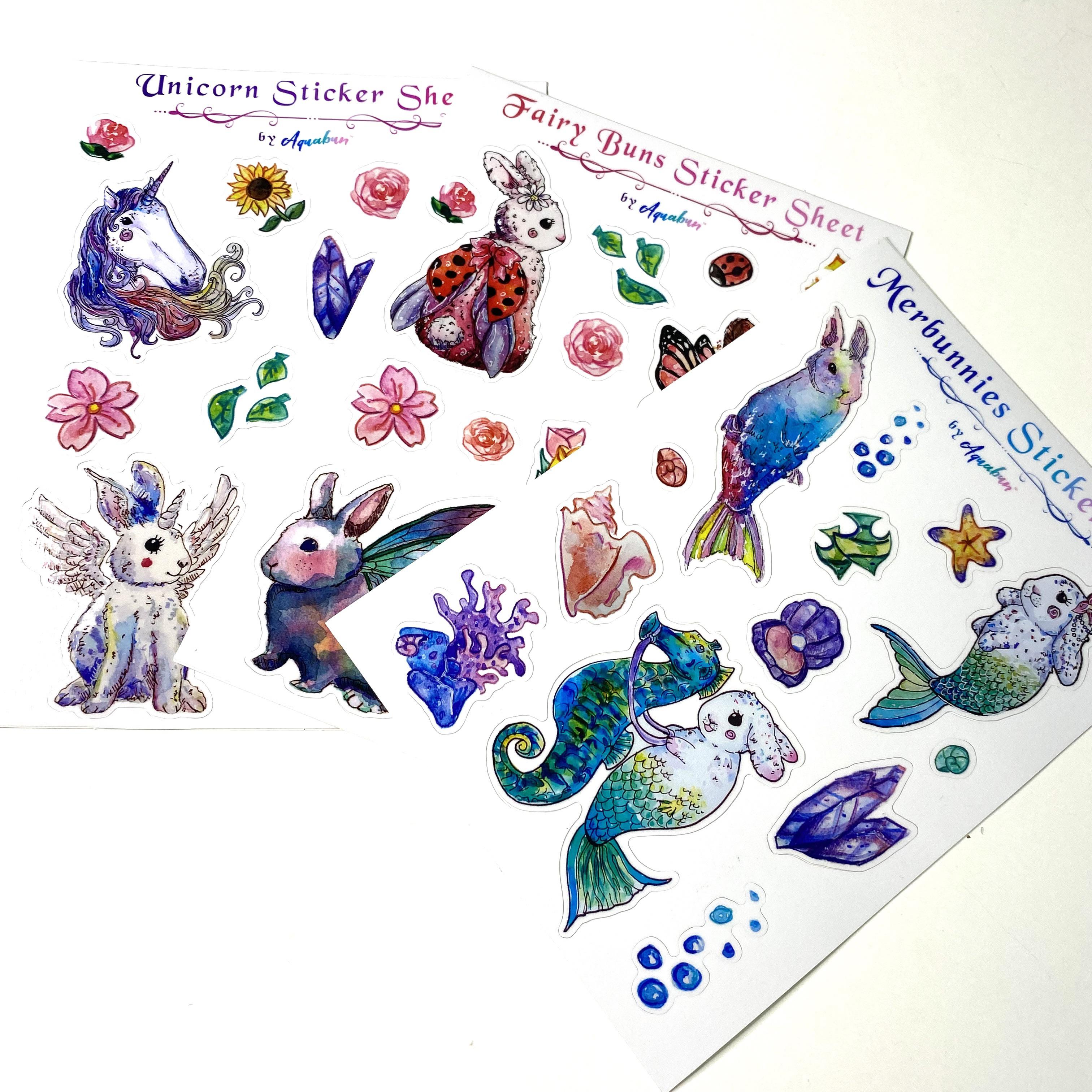 Fantasy bunny sticker sheets of my original designs! | Scrolller