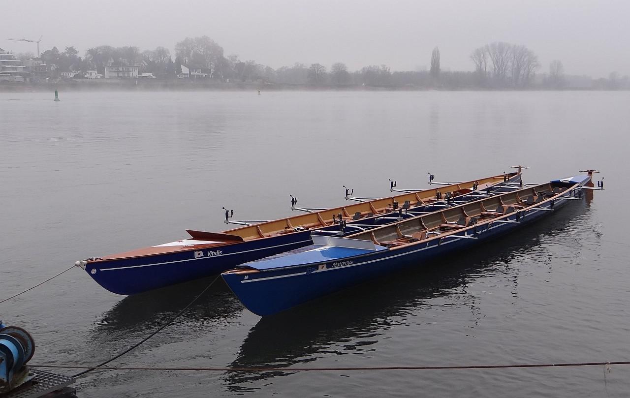 Favorite Rowing Picture #14: Boats waiting during lunch break on the Rhine at Neuwied, Germany ...
