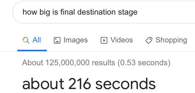 Final Destination is 216 seconds. | Scrolller