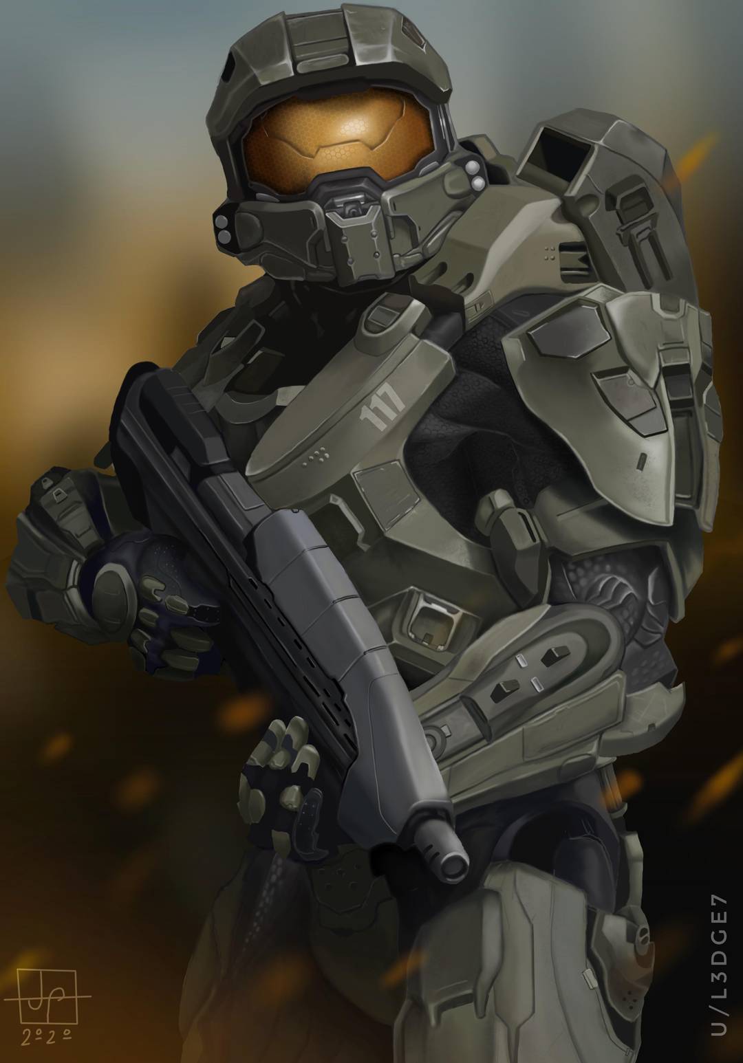 Finally finished this master chief illustration after 29 hours 6 mins total. Probably the most ...