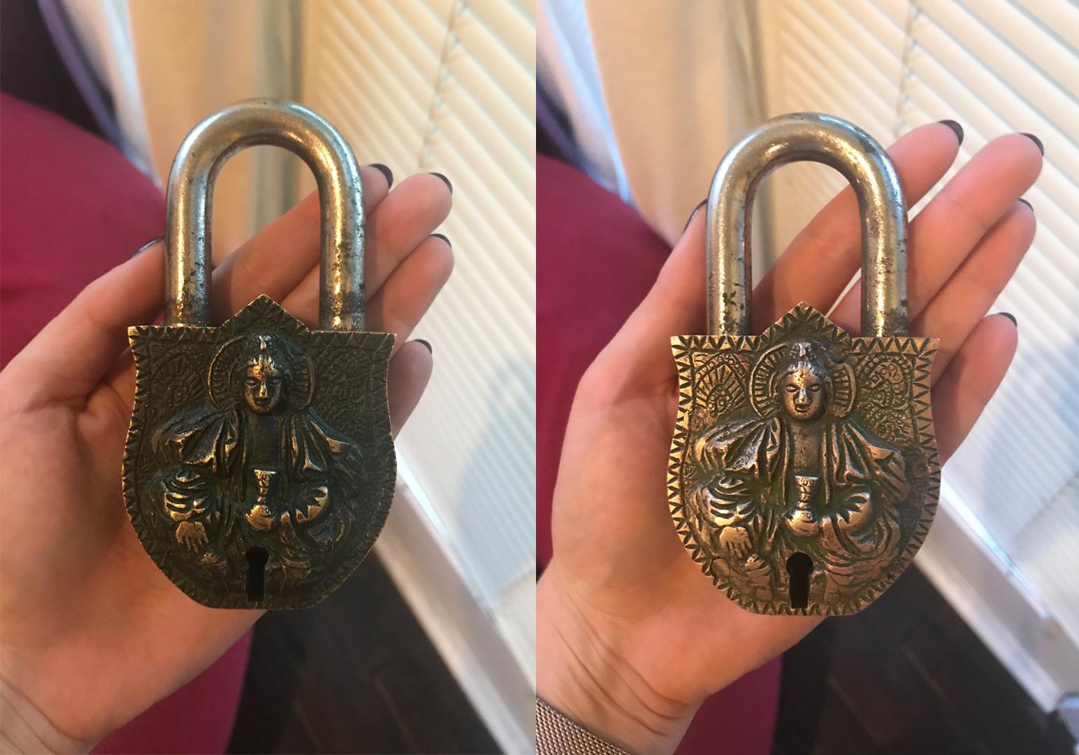 Finally got around to cleaning this old lock I picked up in Beijing. Just a little salt and ...