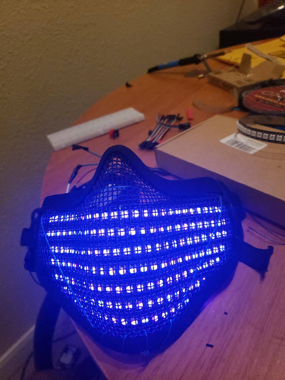 Finally soldered my neopixels! Time to program some designs! | Scrolller