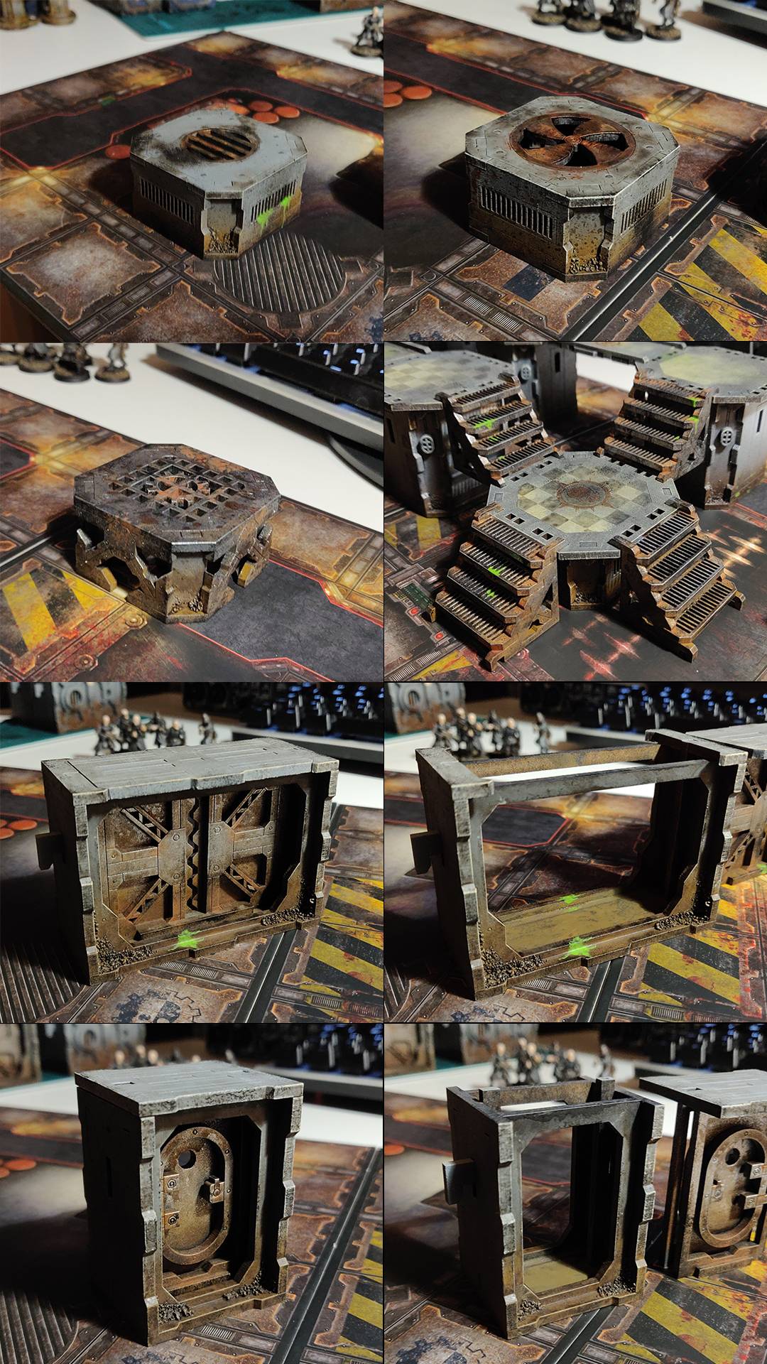 Finished Necromunda terrain pieces and doors. | Scrolller