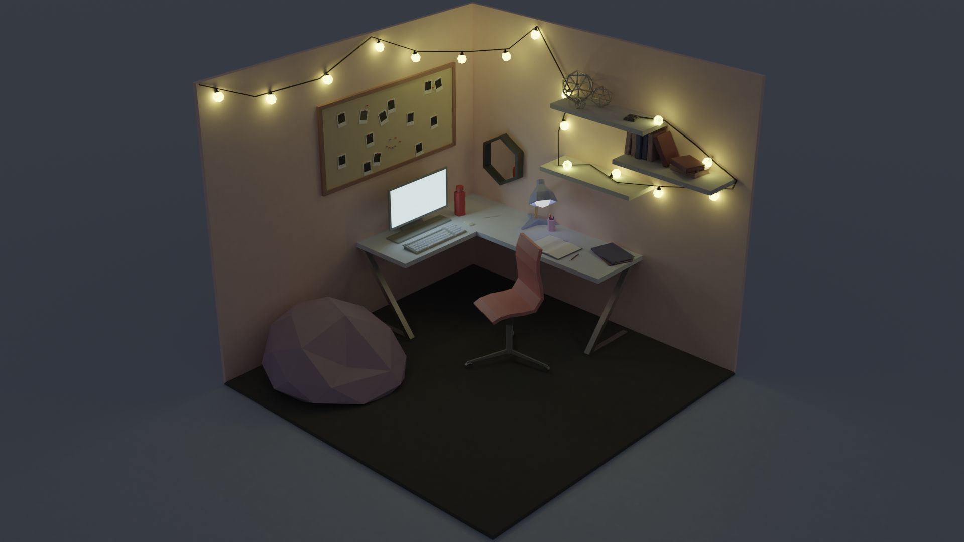 First attempt at a lil' low poly room :) | Scrolller
