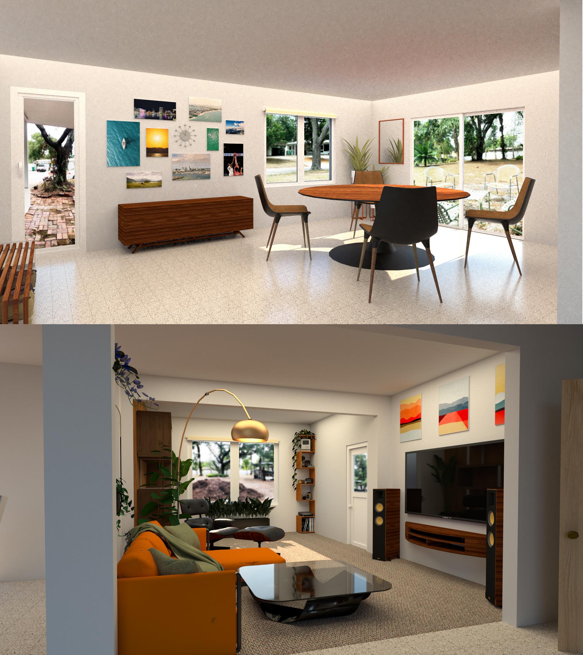First attempt at interior design/rendering - looking for critiques! | Scrolller