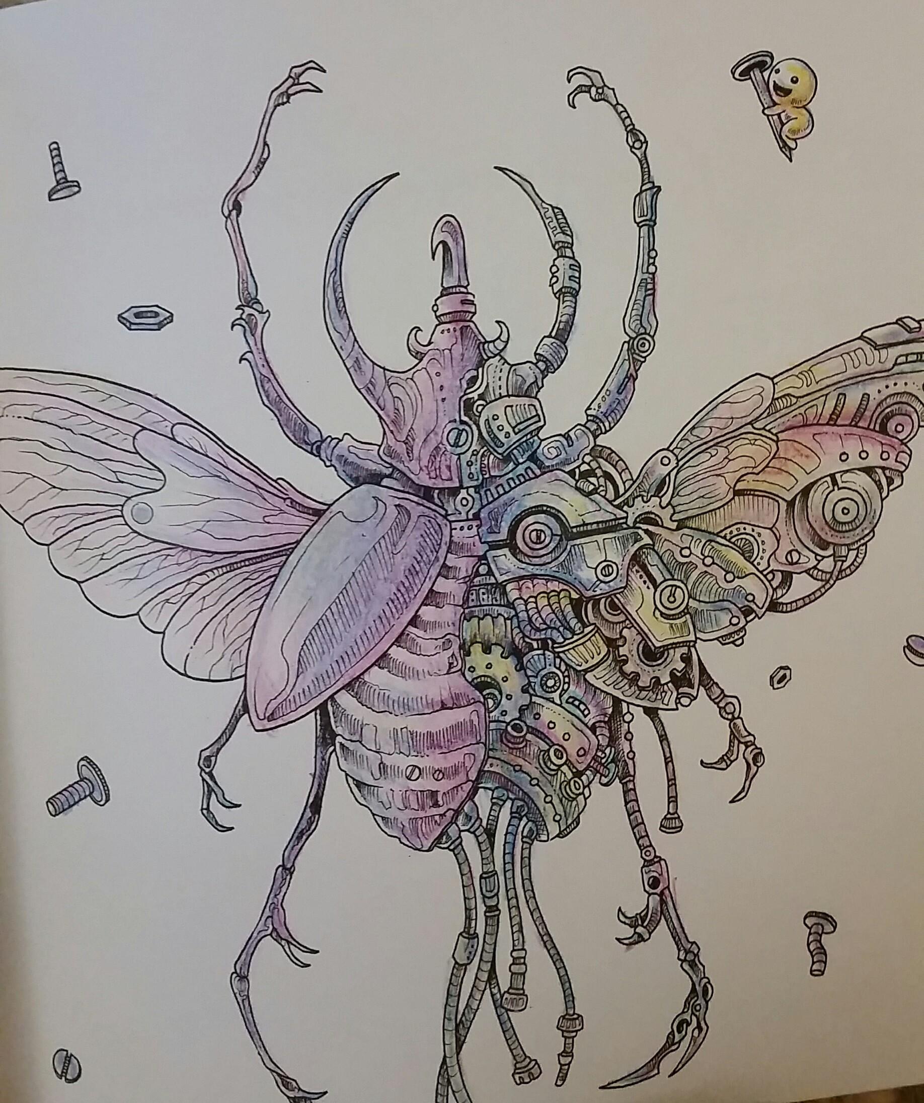 First time coloring anything since I was 5 yrs old. Colored this at ...