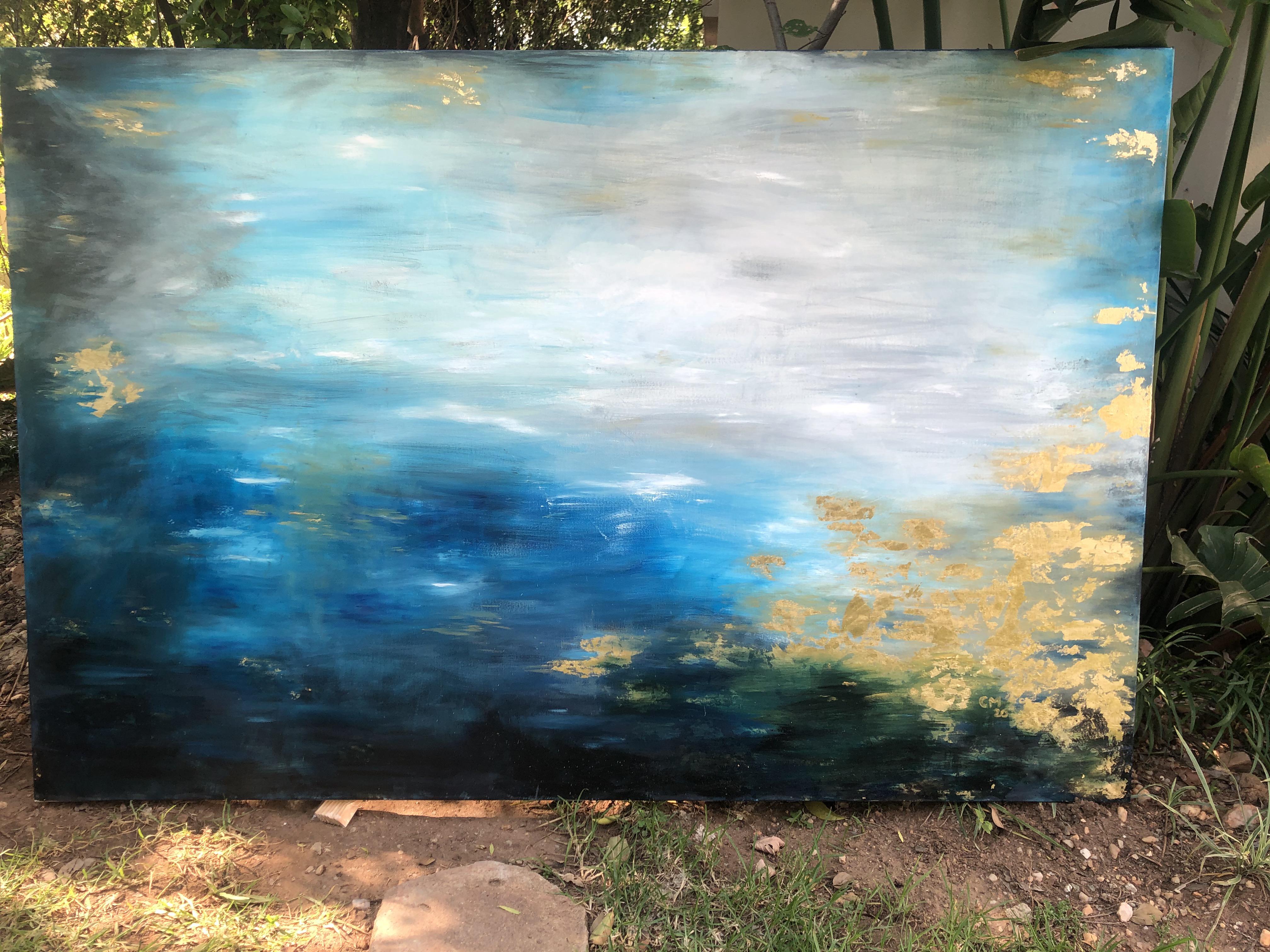 First time using gold leaf! Abstract painting by me | Scrolller