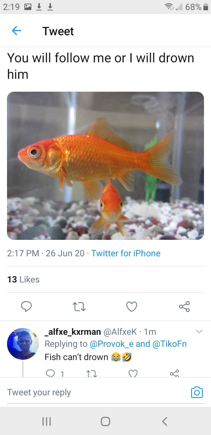 Fish cant drown man | Scrolller