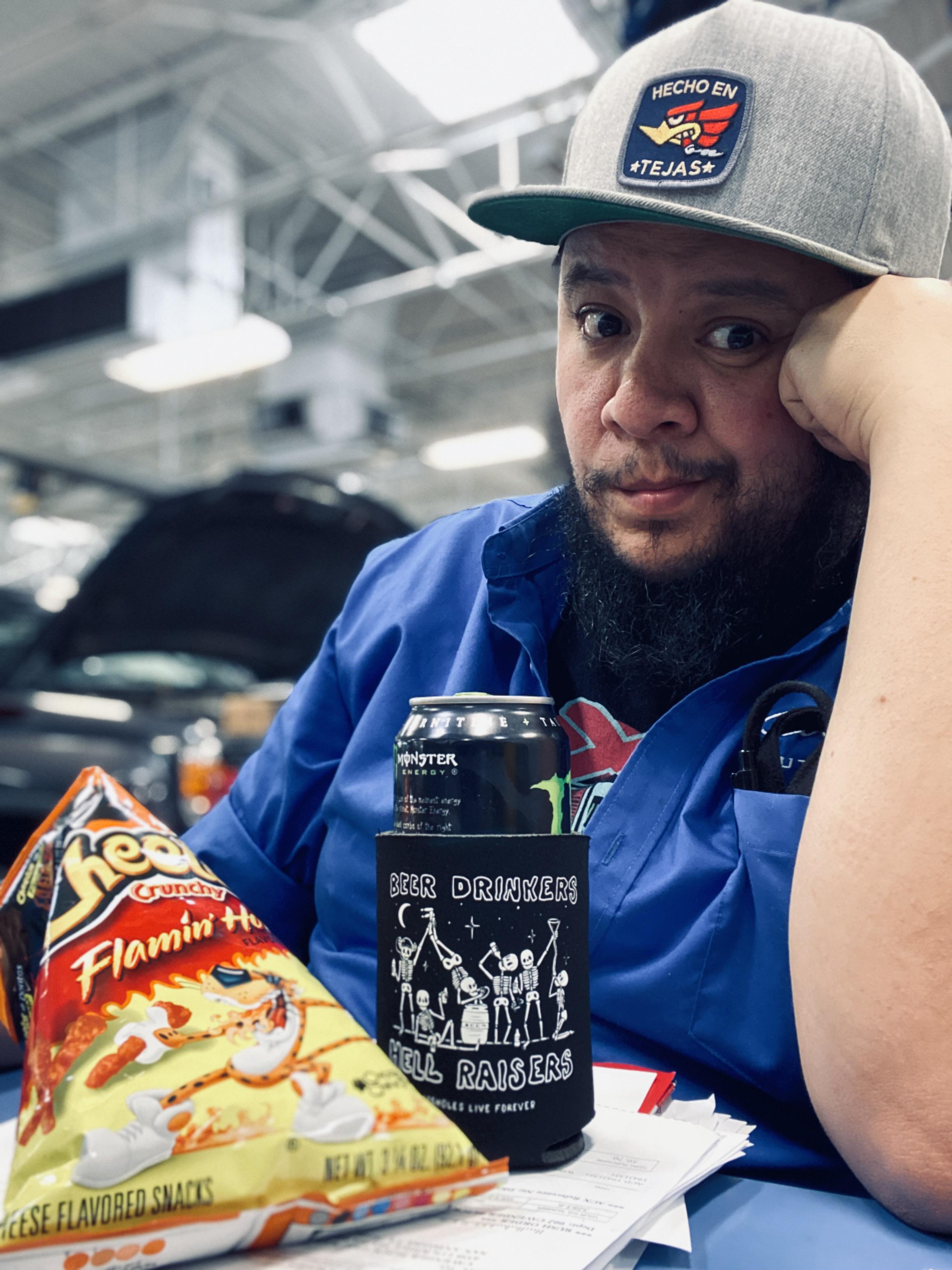 Flaming Hot Cheetos and Monster—the Humpday survival meal. Any of y’all have a nightmare about ...