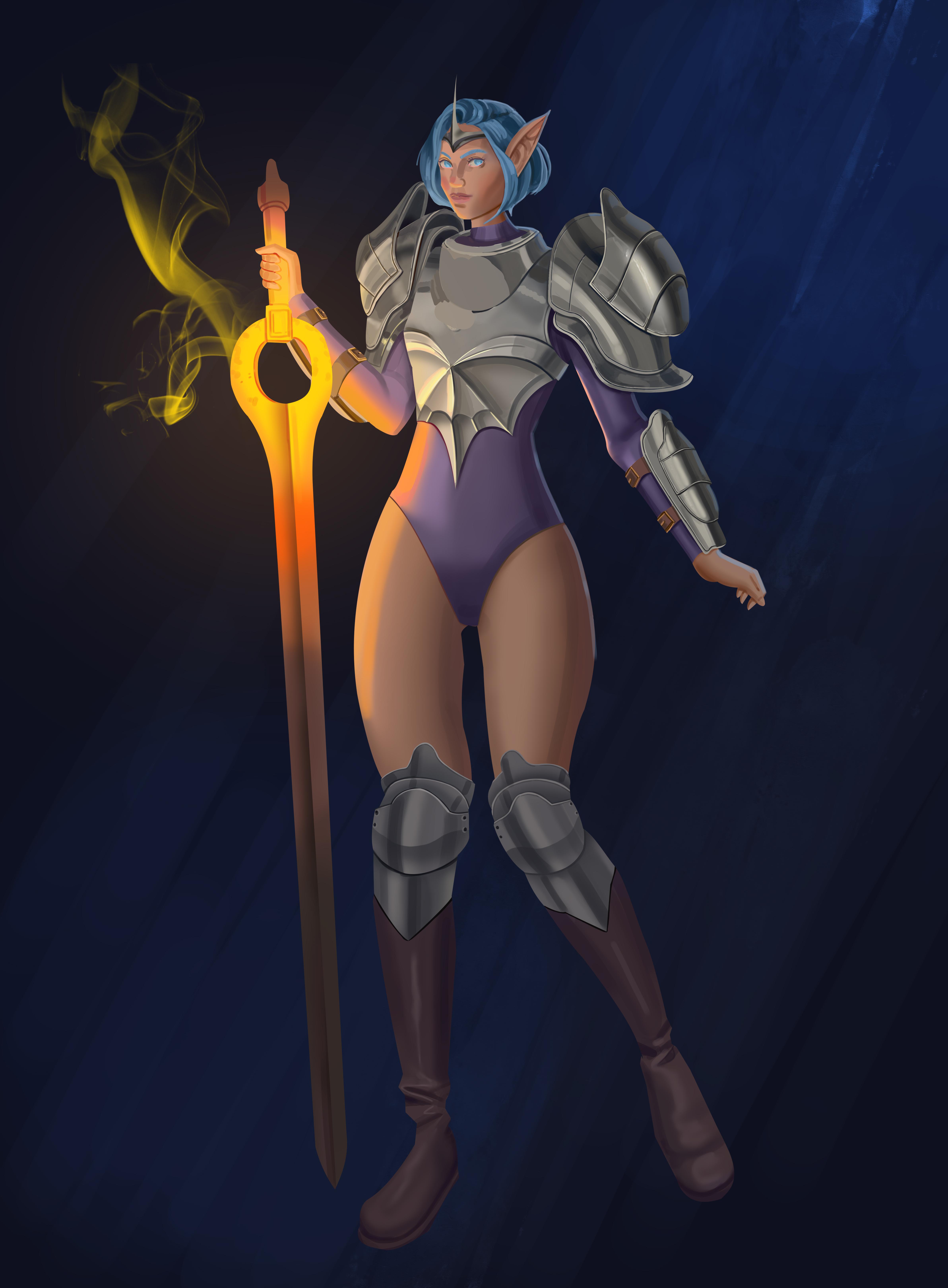 flaming sword elf | Scrolller