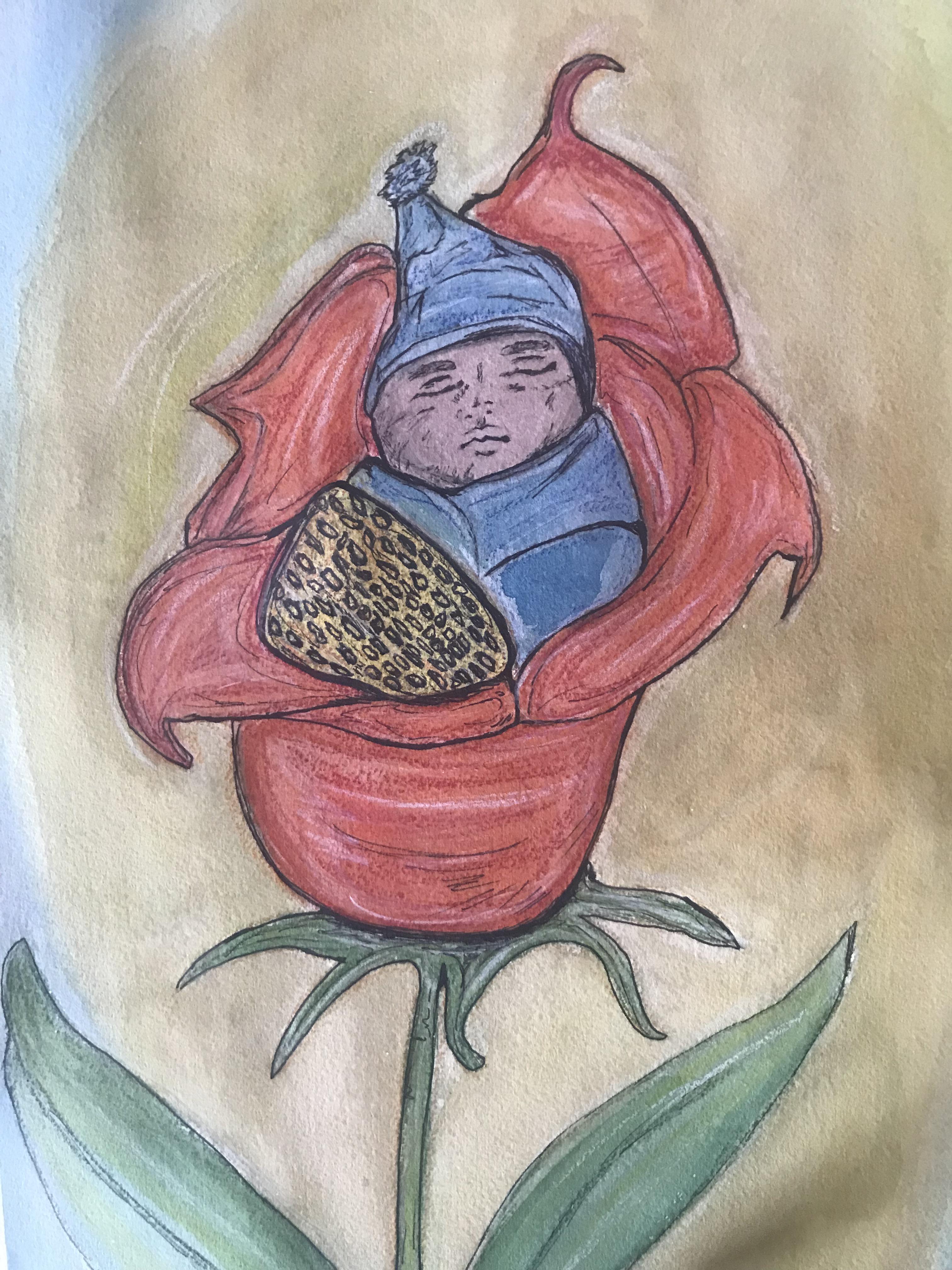 Flower pixie baby boy ( that I painted) | Scrolller
