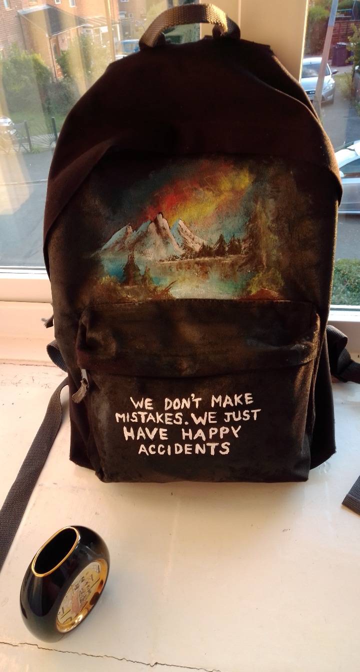 Followed a Bob Ross tutorial on my backpack for back to school | Scrolller