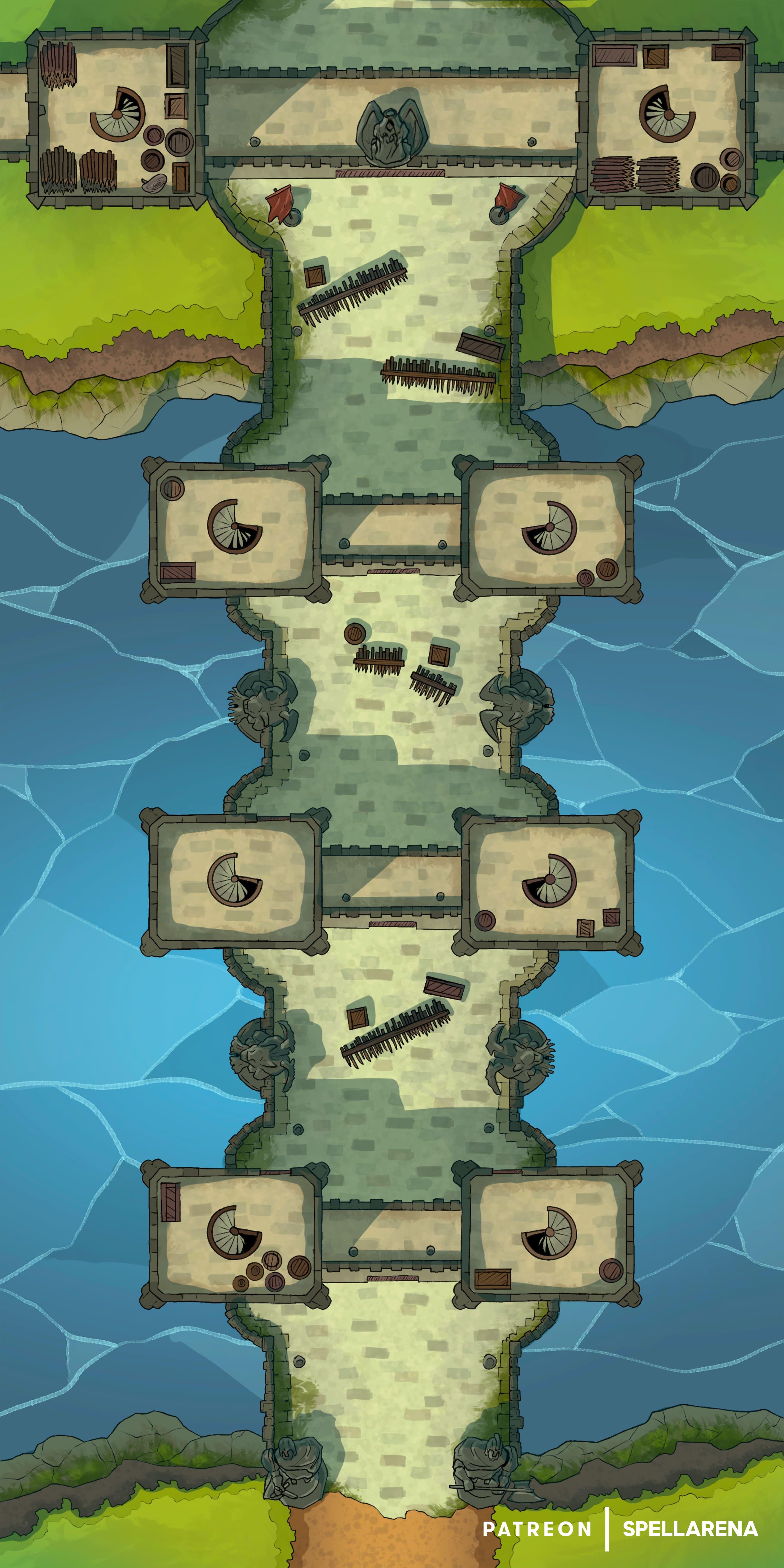 Fortress Bridge [20x40][Battlemap][OC] | Scrolller
