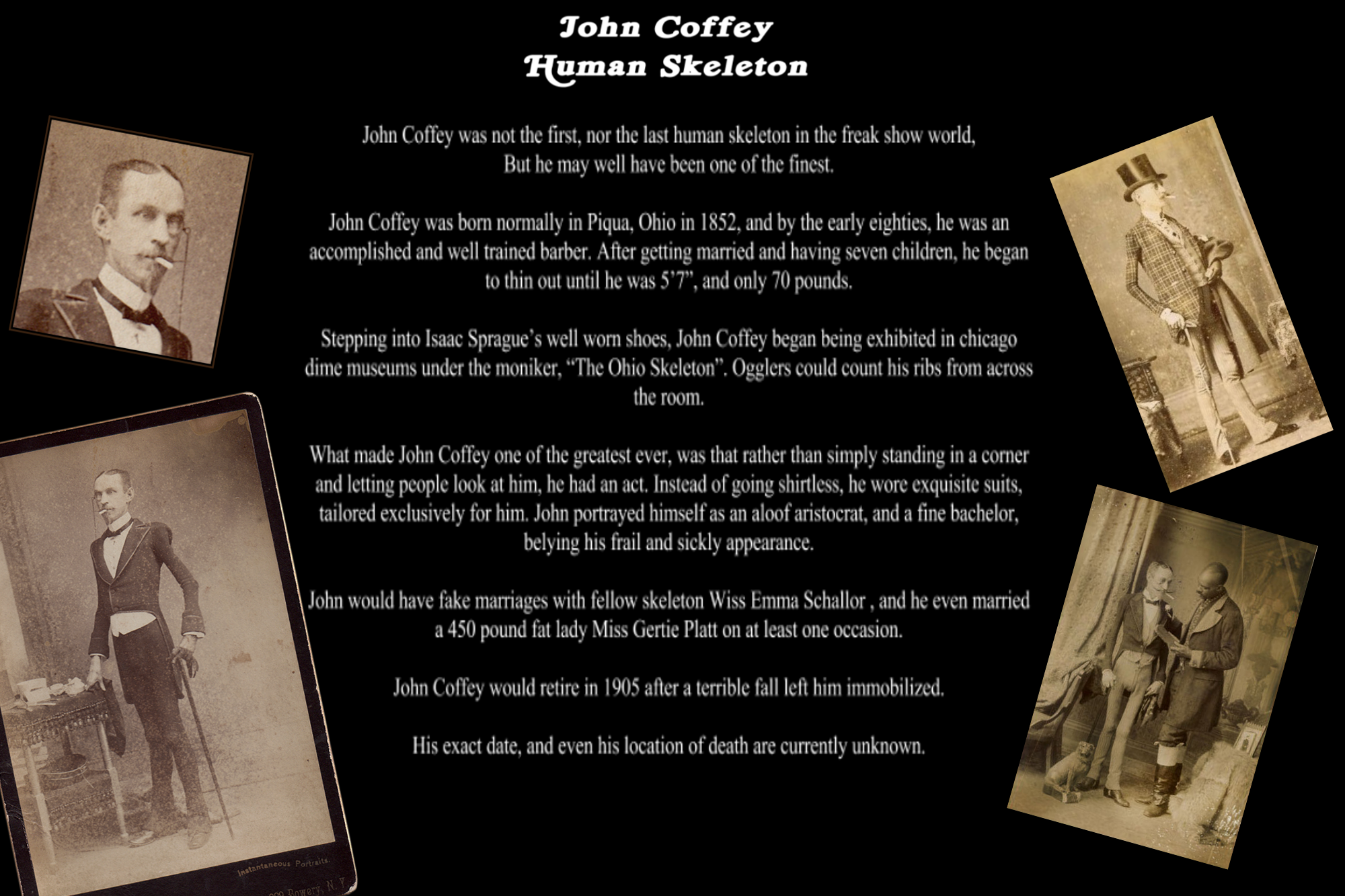 Discover more like FreakShow: Freak Of the Week: John Coffey, The Human Skeleton and Related ...