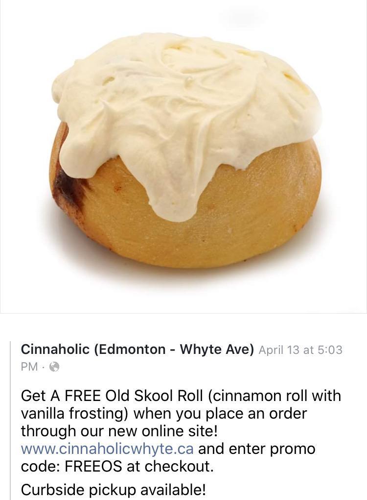 Free vegan cinnamon roll at Cinnaholic | Scrolller
