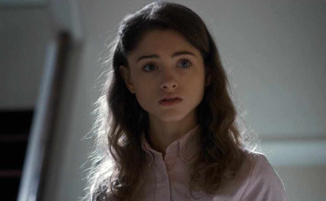 Fresh little 19 year old Natalia Dyer (Stranger Things) looking appalled at the size of the dick ...