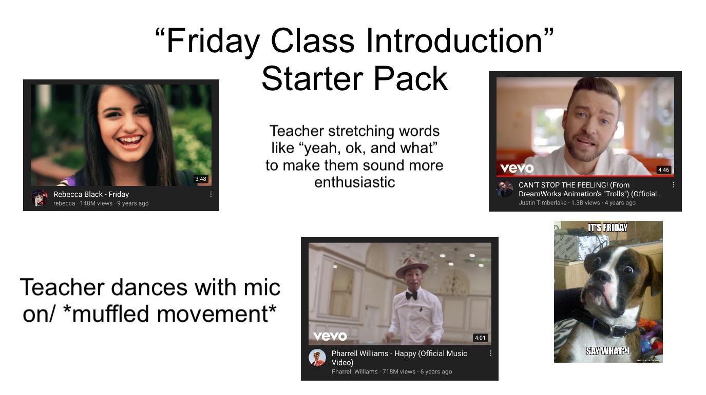 Friday Class Introduction Starter Pack | Scrolller
