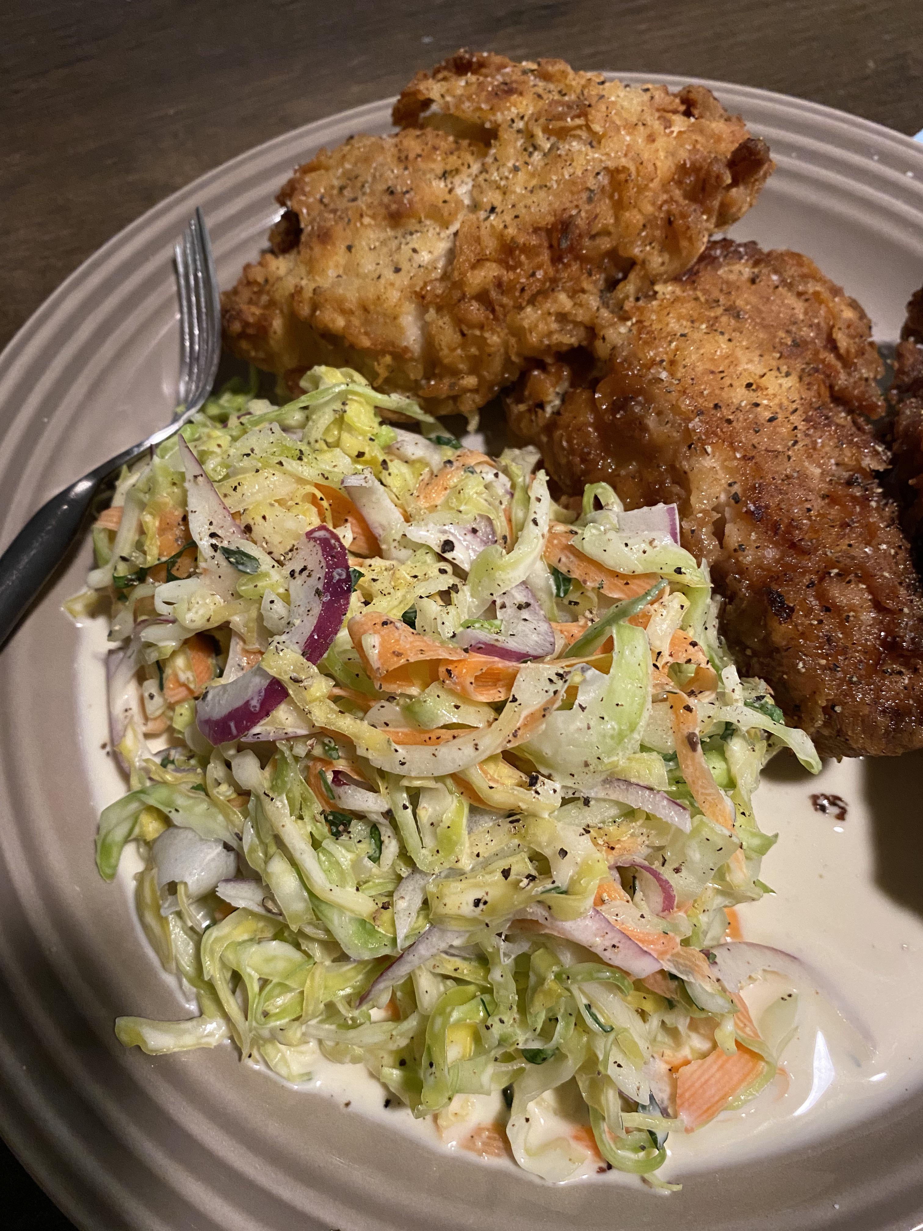 Fried chicken and coleslaw - scratch cooking at home! | Scrolller