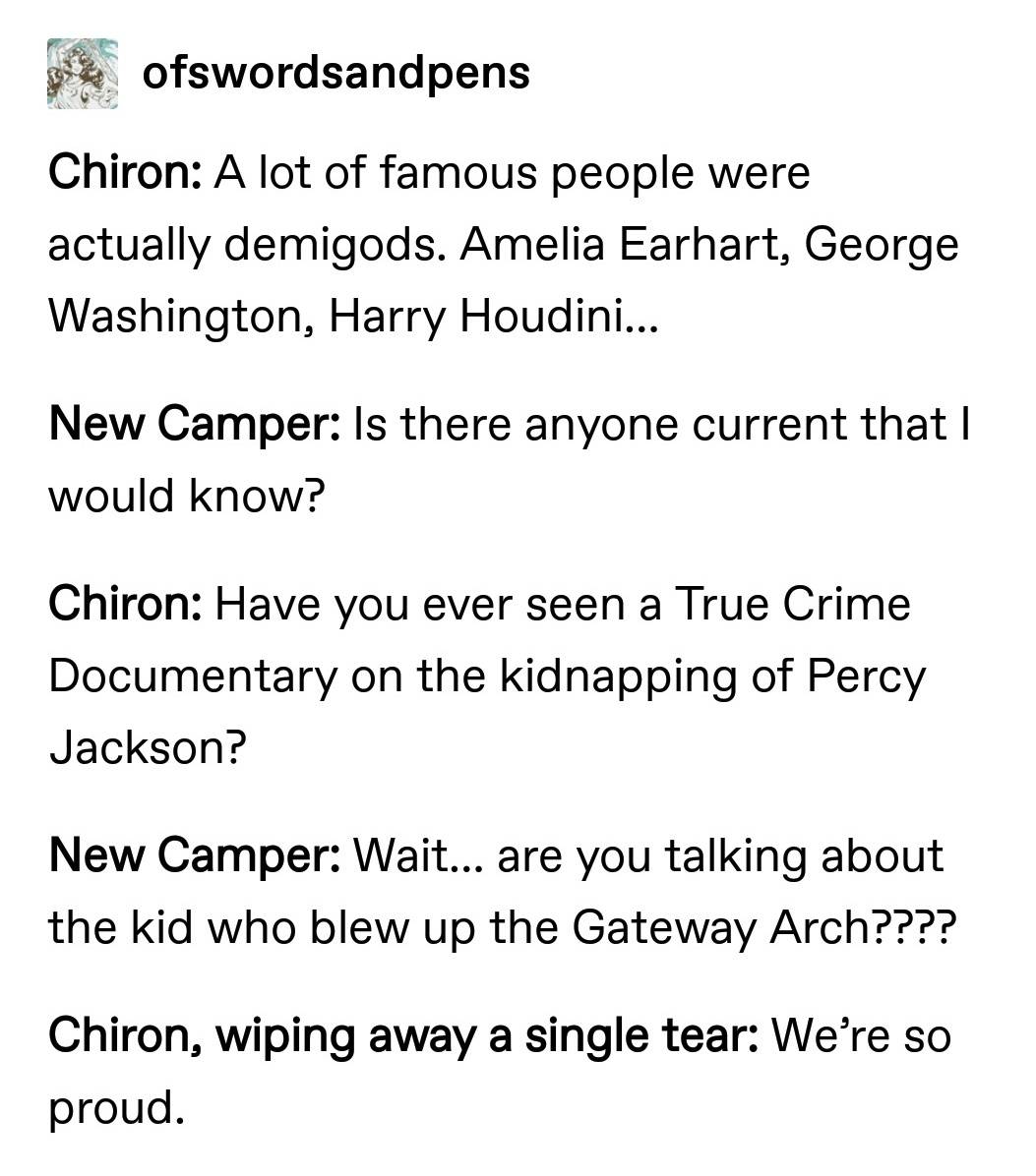 Friendly reminder that Percy Jackson was once the subject of a nationwide manhunt | Scrolller
